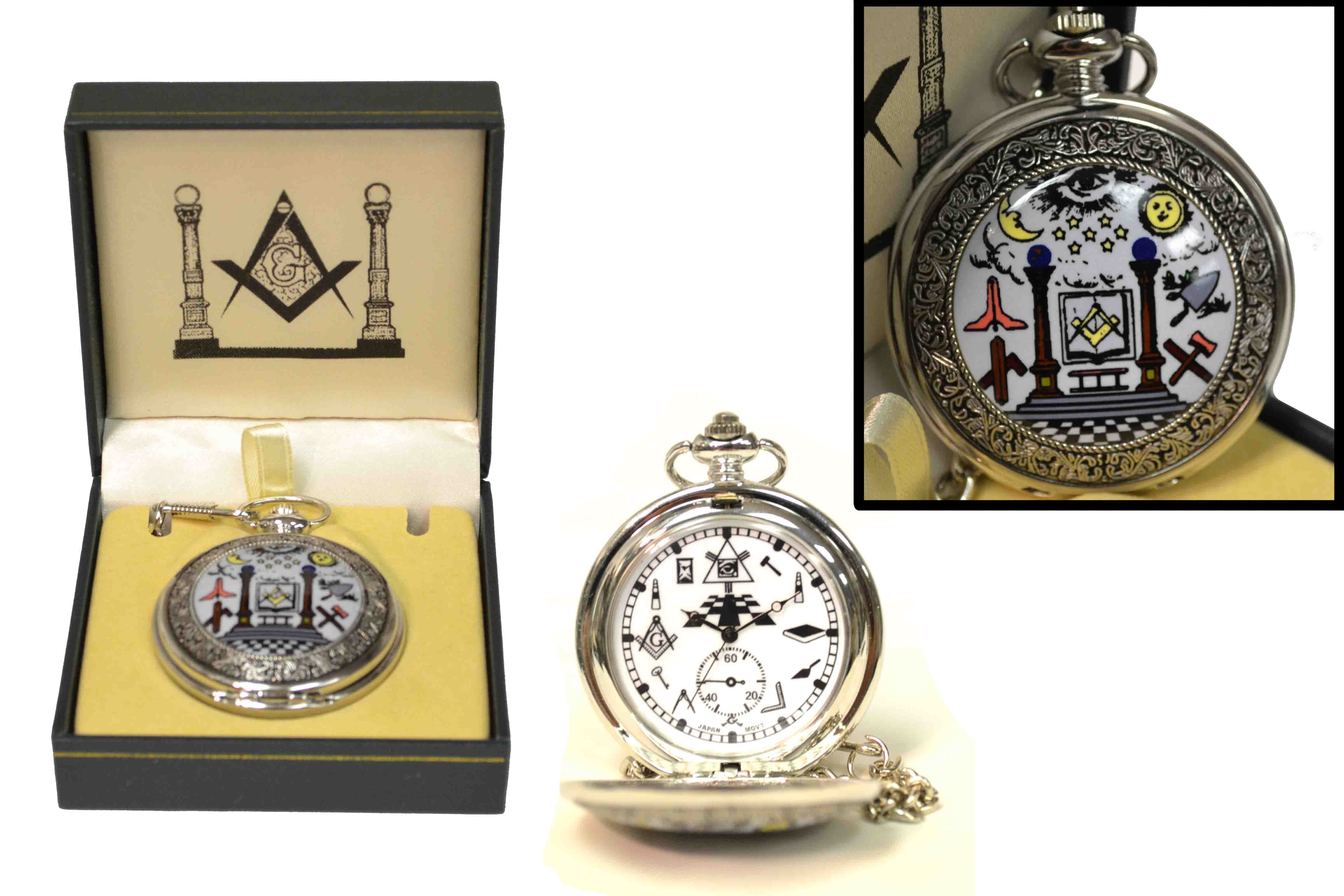 Masonic White Ceramic Pocket Watch | Property Room