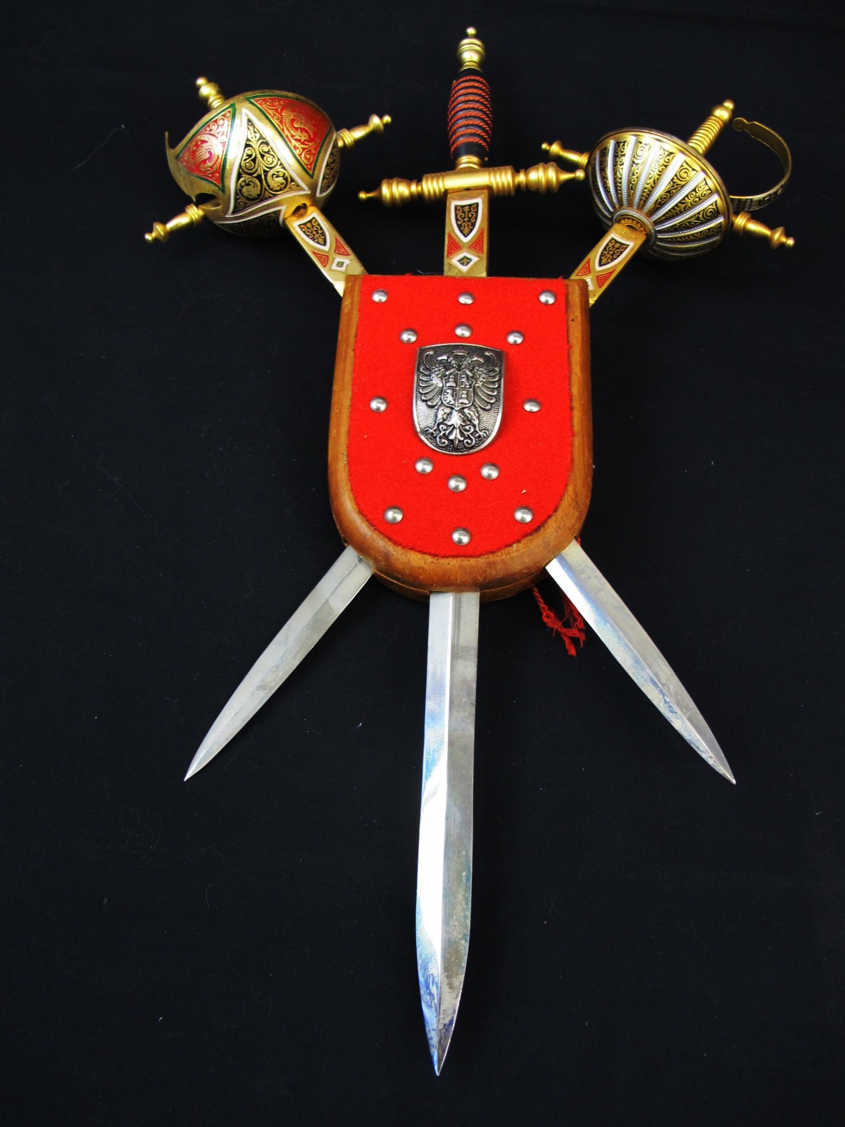 1950s Vintage Wall Mount Shield with 3 Swords | Property Room