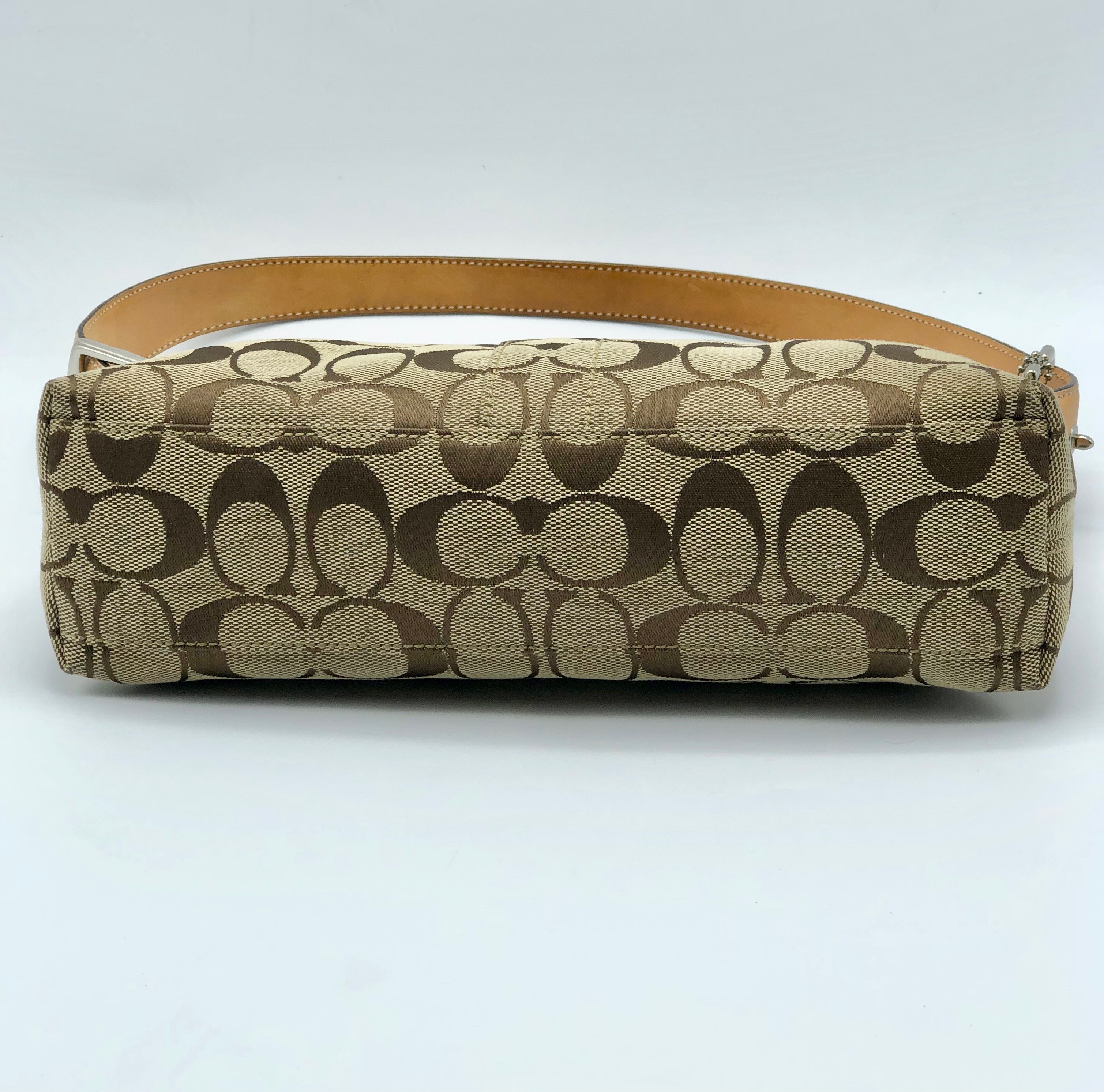 Coach Khaki/Camel East West Shoulder #6371 Brown Canvas Hobo Bag ...