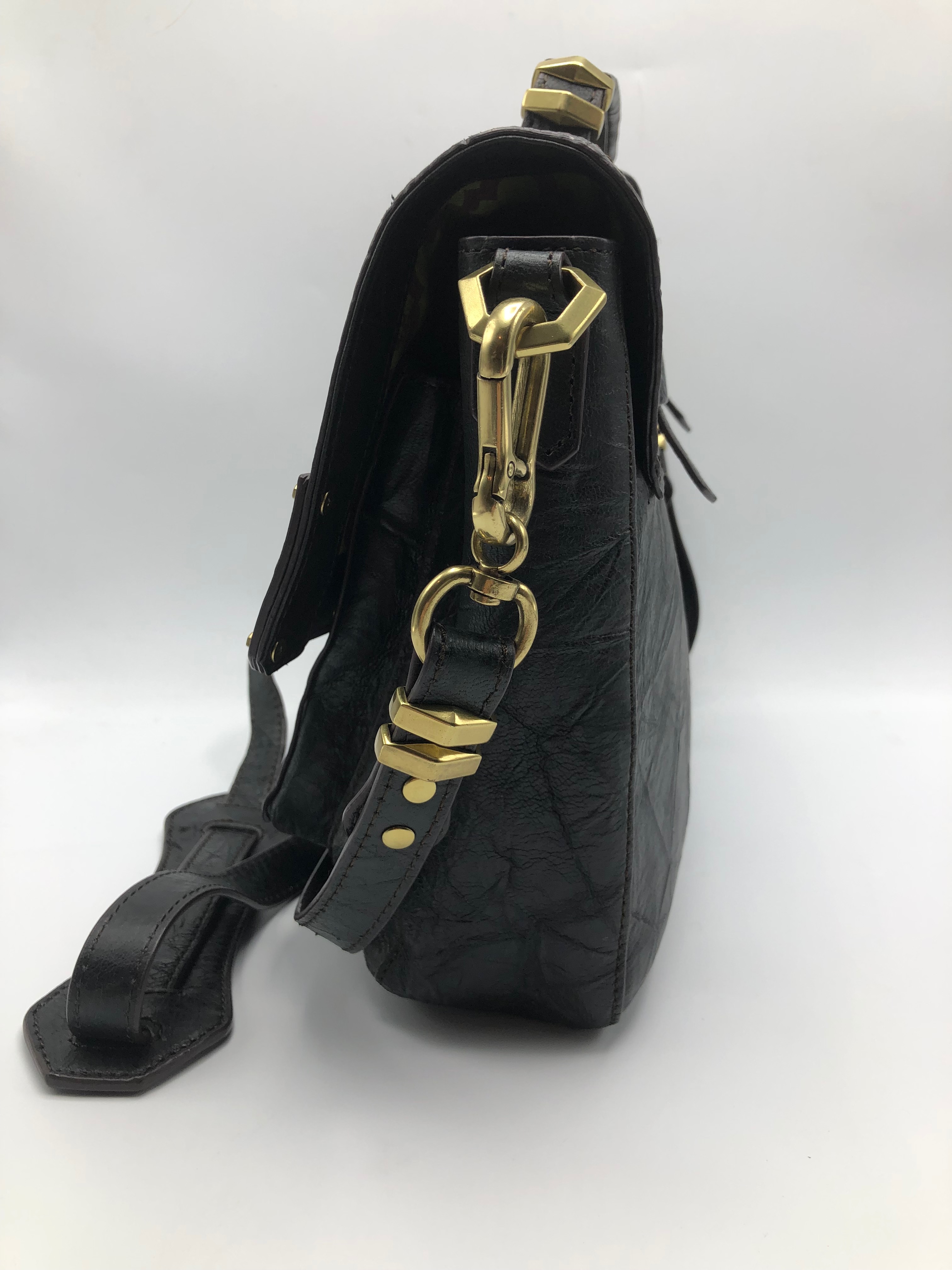 ORYANY Black Leather Messenger Bag | Property Room