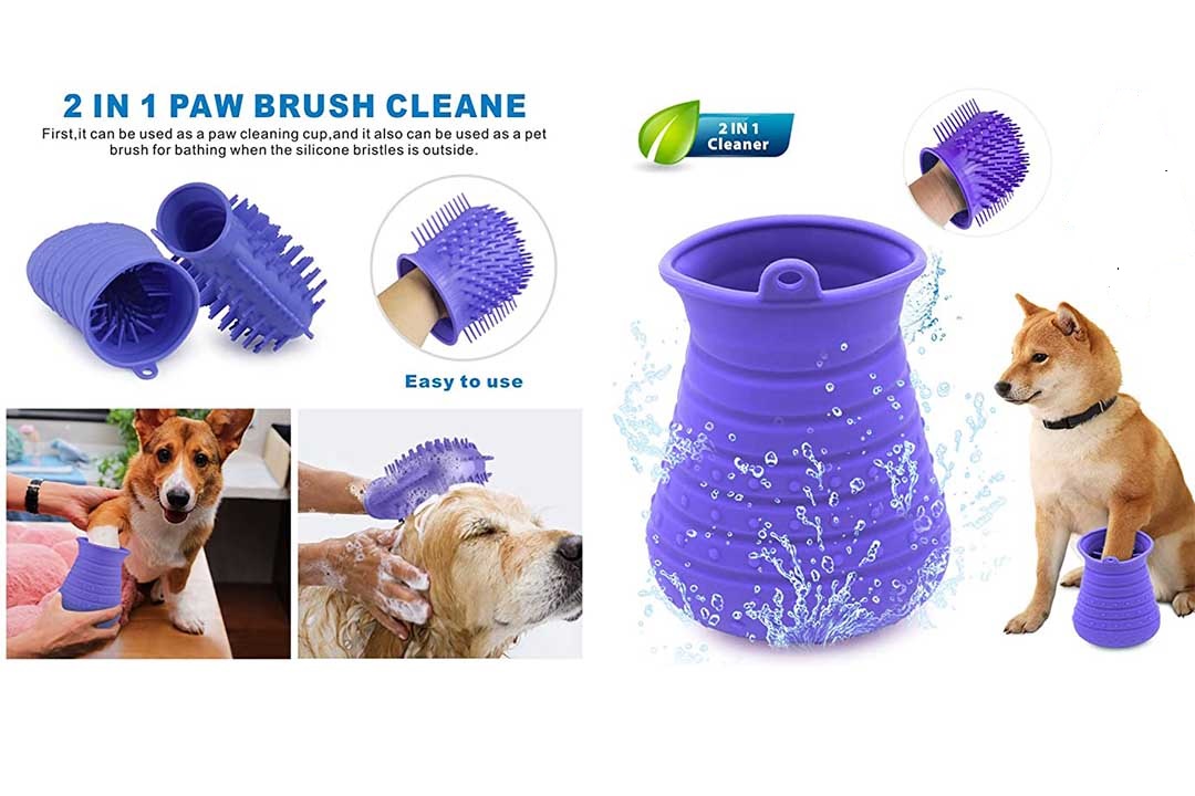 Dog Paw Cleaner Brush Combo 2 in 1 Purple | Property Room