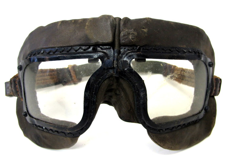 Vintage Leather Aviator/Motorcycle Goggles | Property Room