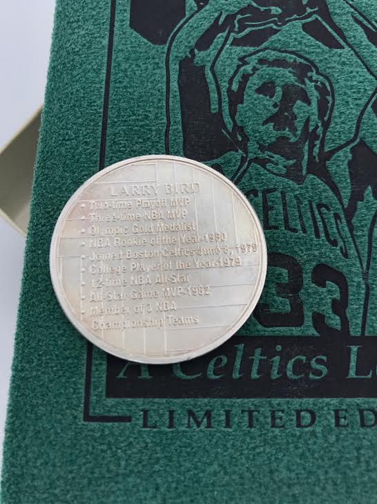 BALFOUR CELTIC LEGEND LIMITED EDITION PLAYER #33 LARRY BIRD SILVER COIN ...