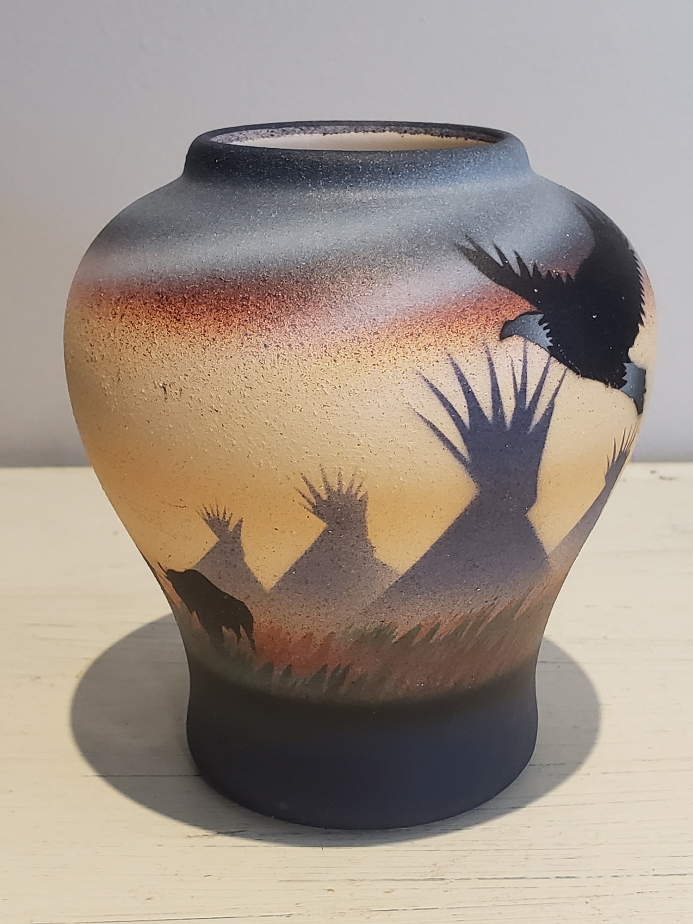 Vintage Hand Painted Navajo Pottery Signed by T. Benally Ceramic Vase 5 ...