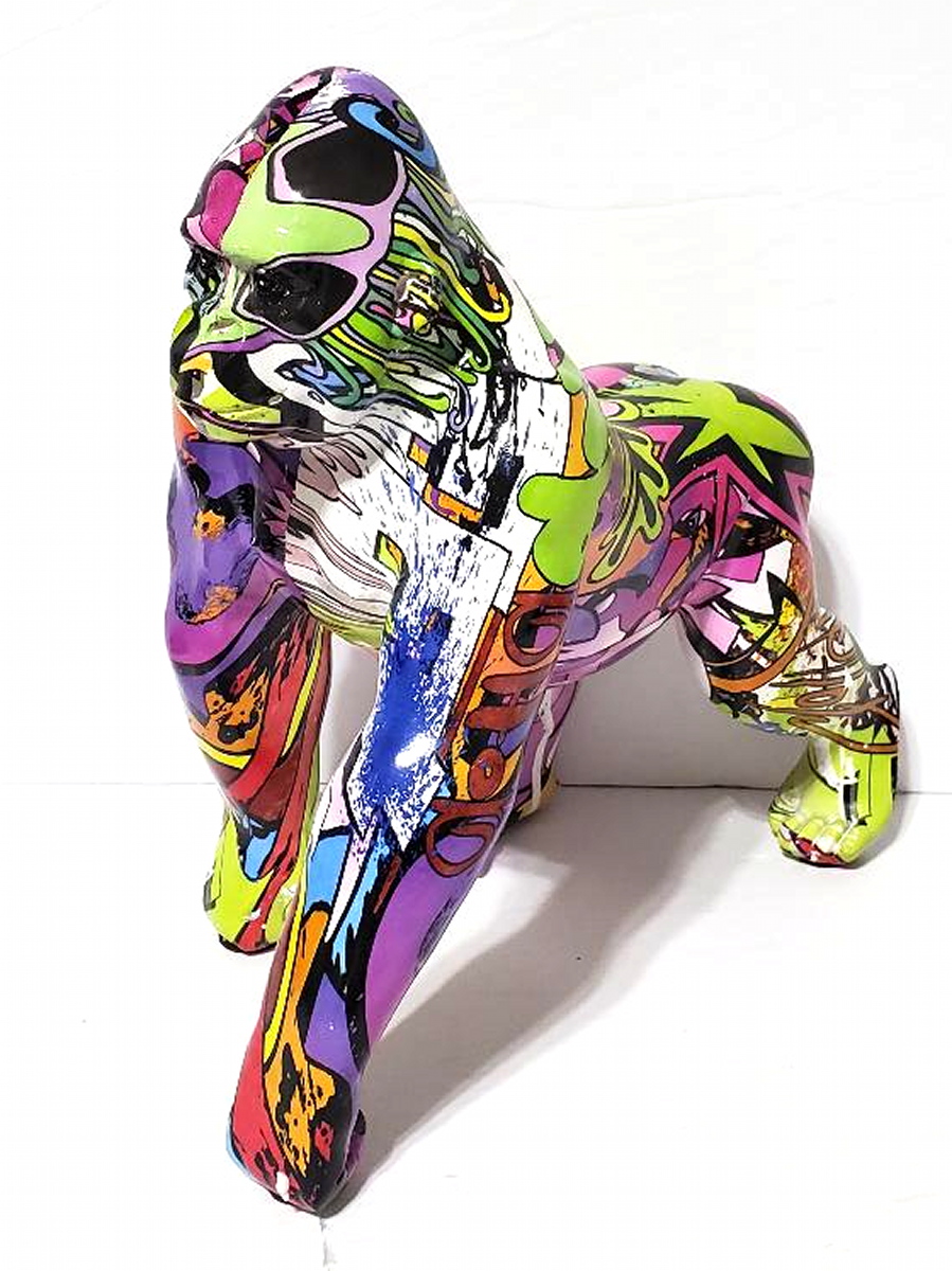Colorful Graffiti Gorilla Animal Sculpture | Property Room
