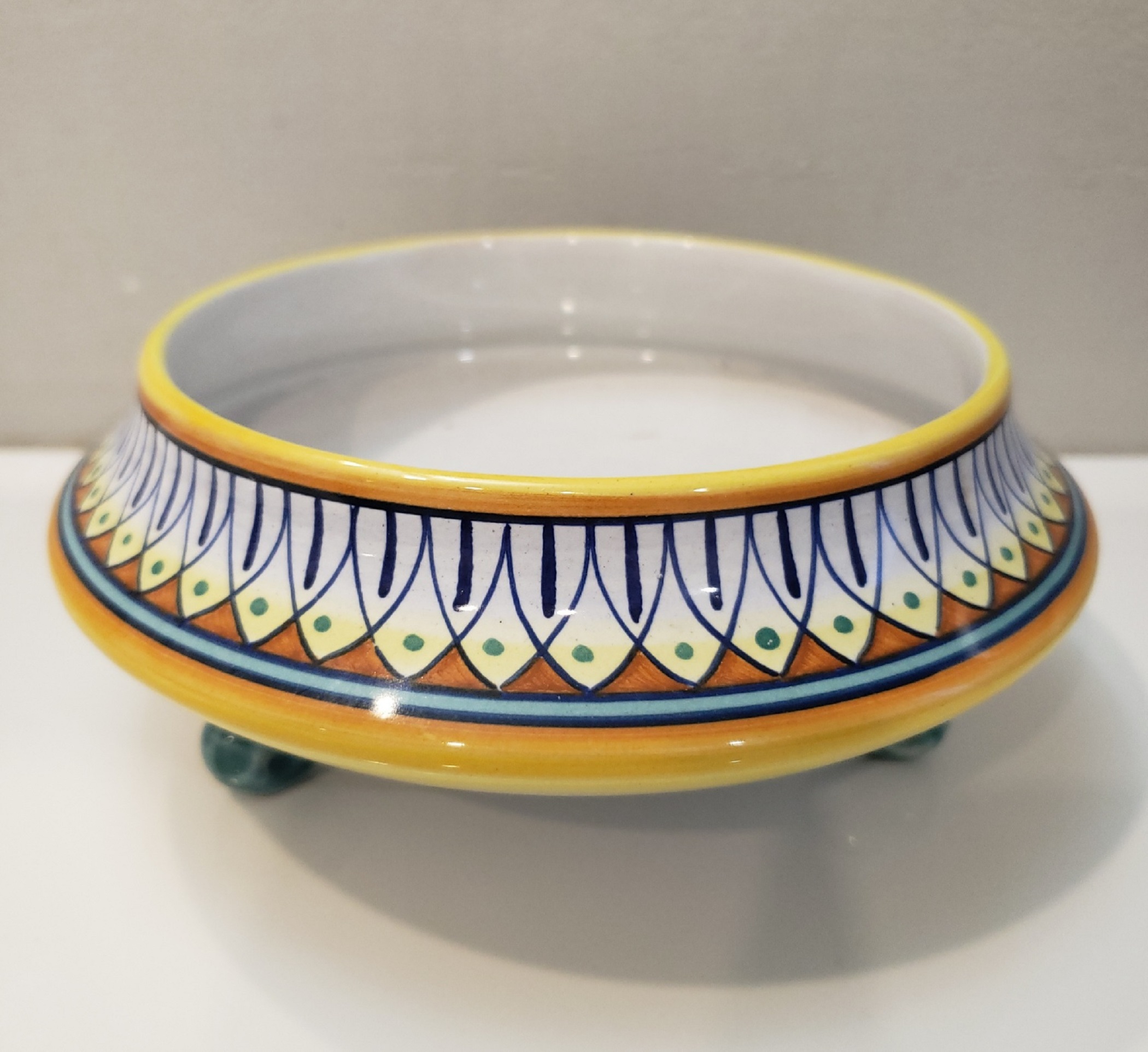 VTG DERUTA Hand Painted Italian Lady Footed Ceramic Trinket Box-Made in ...