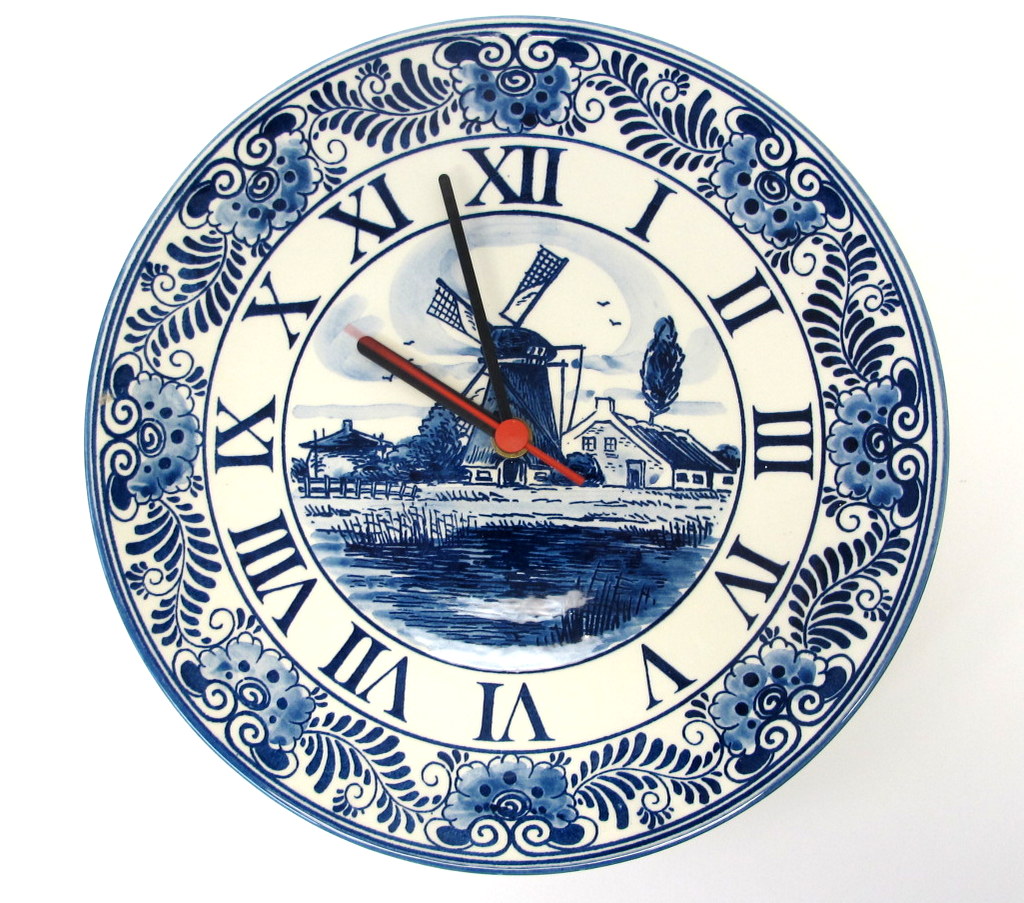 Vintage Delft Blue Plate Clock | Property Room