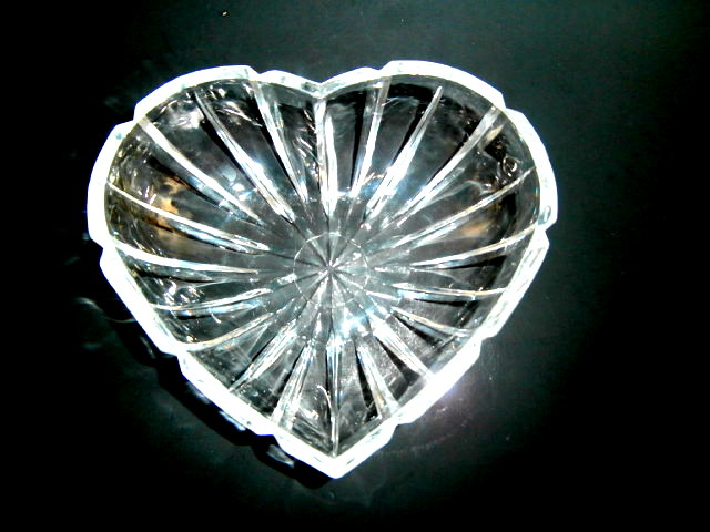 Hand Cut Crystal Heart Shaped Candy Dish | Property Room