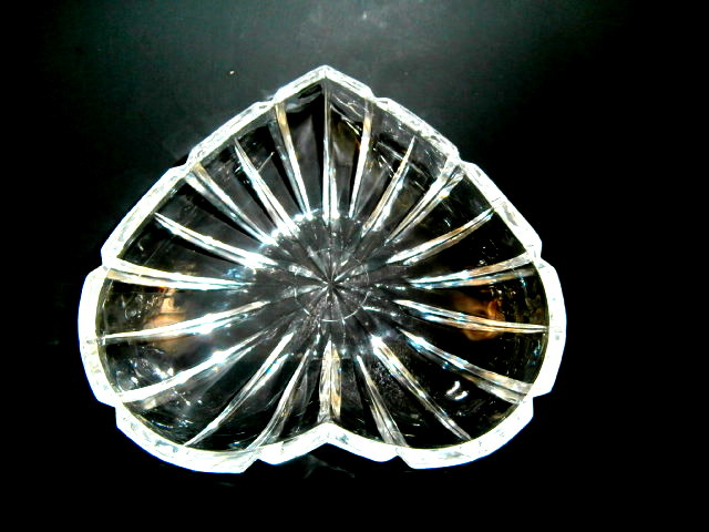 Hand Cut Crystal Heart Shaped Candy Dish | Property Room