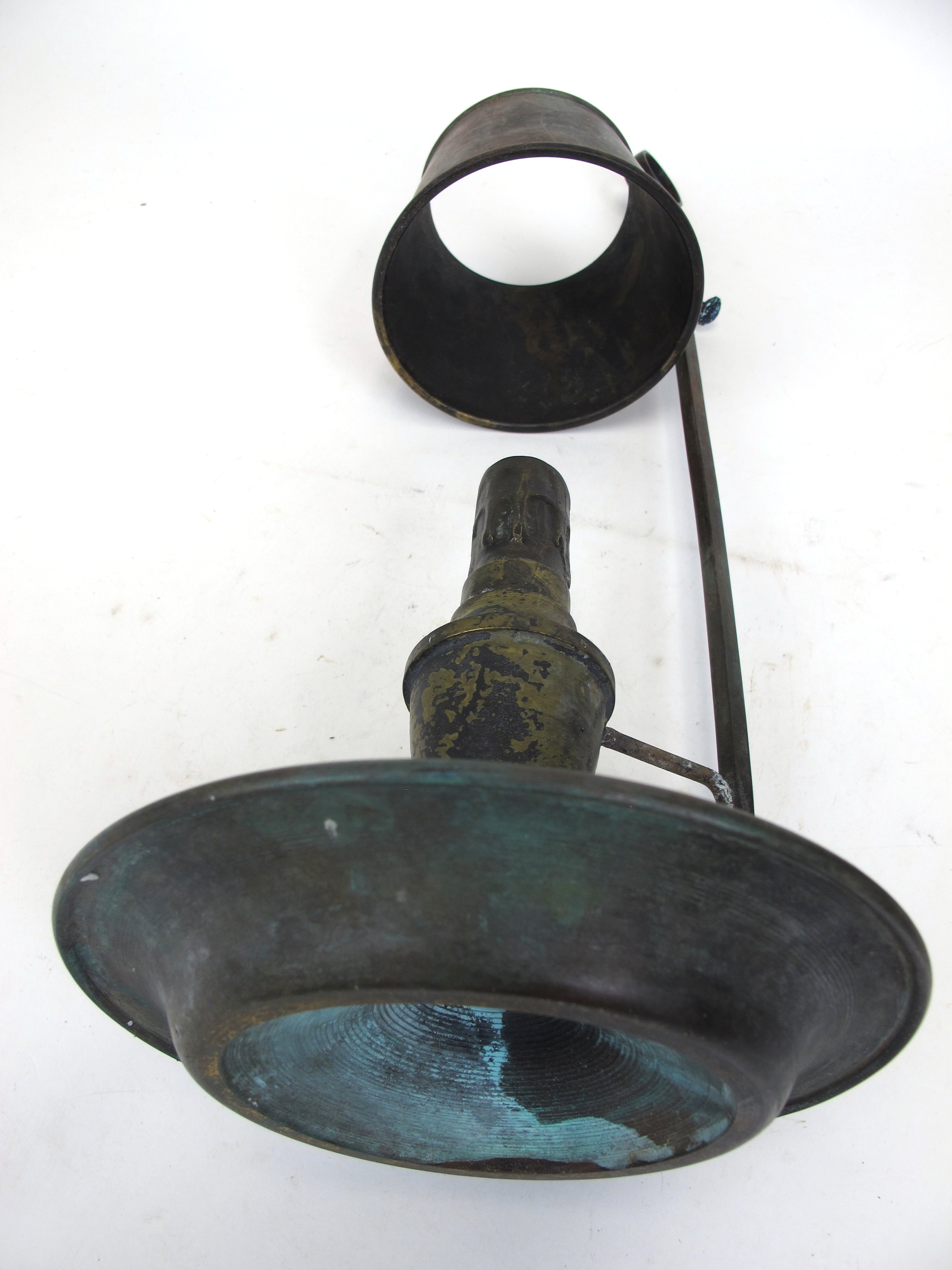 Vintage Bronze Candle Holder With Adjustable Wind Protector | Property Room