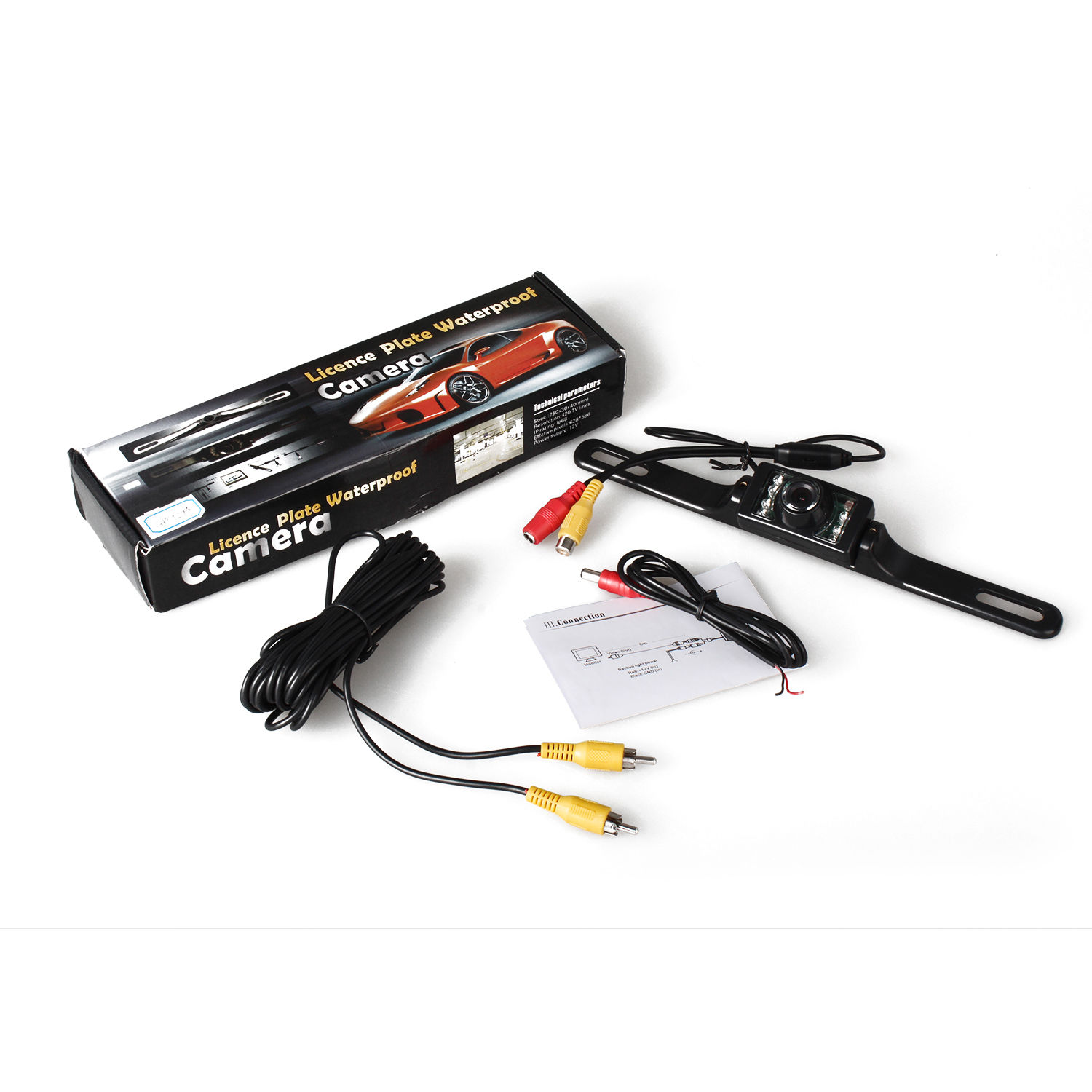 License Plate Night Vision Rear View Back Up Reverse Camera CMOS 7 LED ...