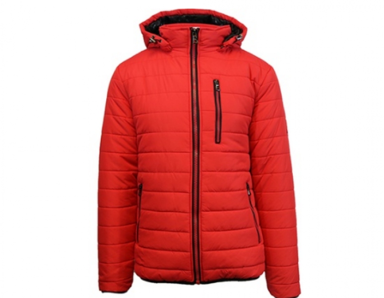 Spire Men's Red Puffer Jacket with Contrast Trim, Size; XL | Property Room