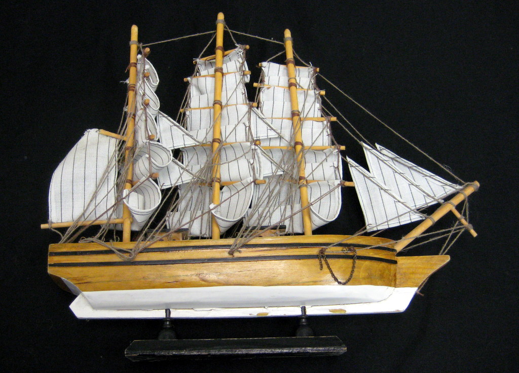 Wooden Model of Sailing Ship named "Confection" -Circa 1990's ...