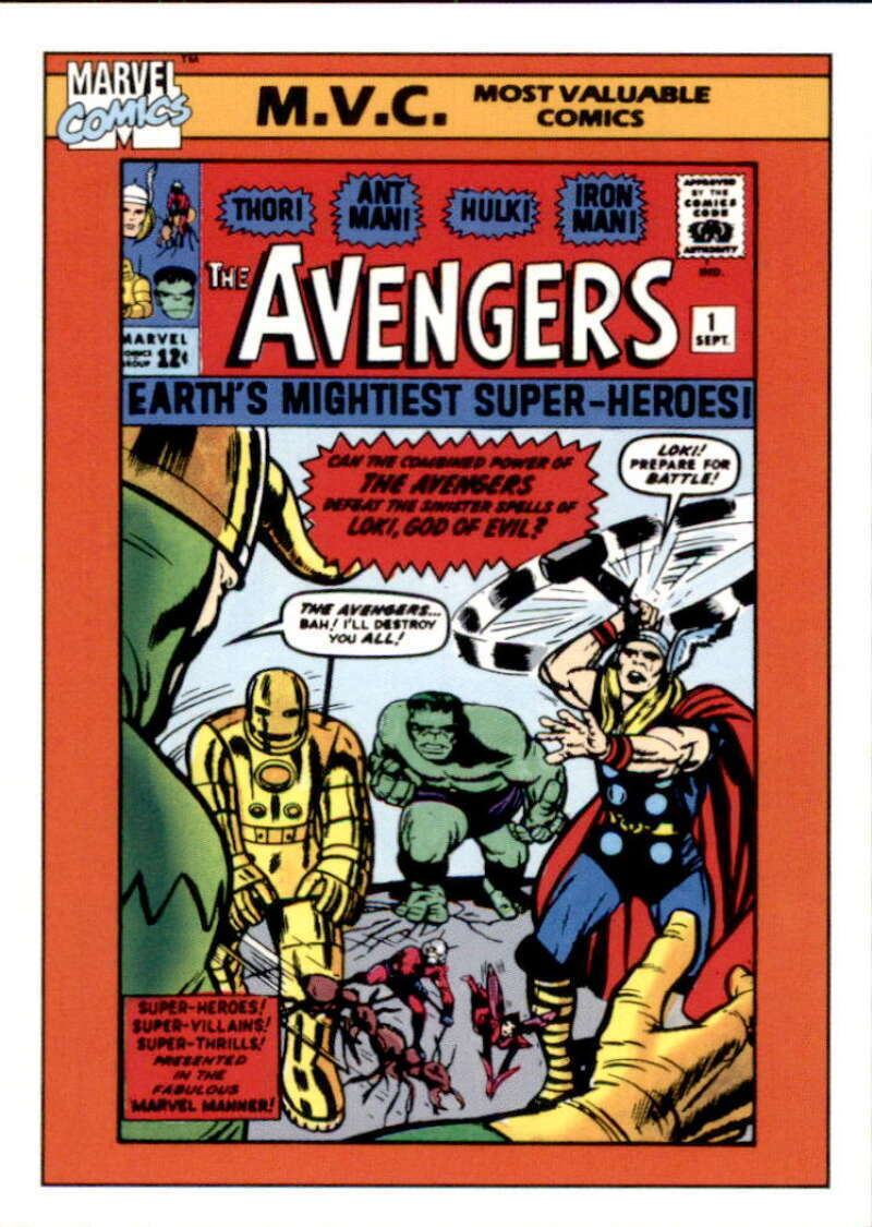 1990 Impel Marvel Universe #130 Avengers #1 Most Valuable Comic Card ...