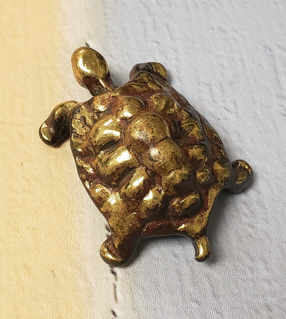 Vintage Solid Brass Small Turtle Figurine | Property Room