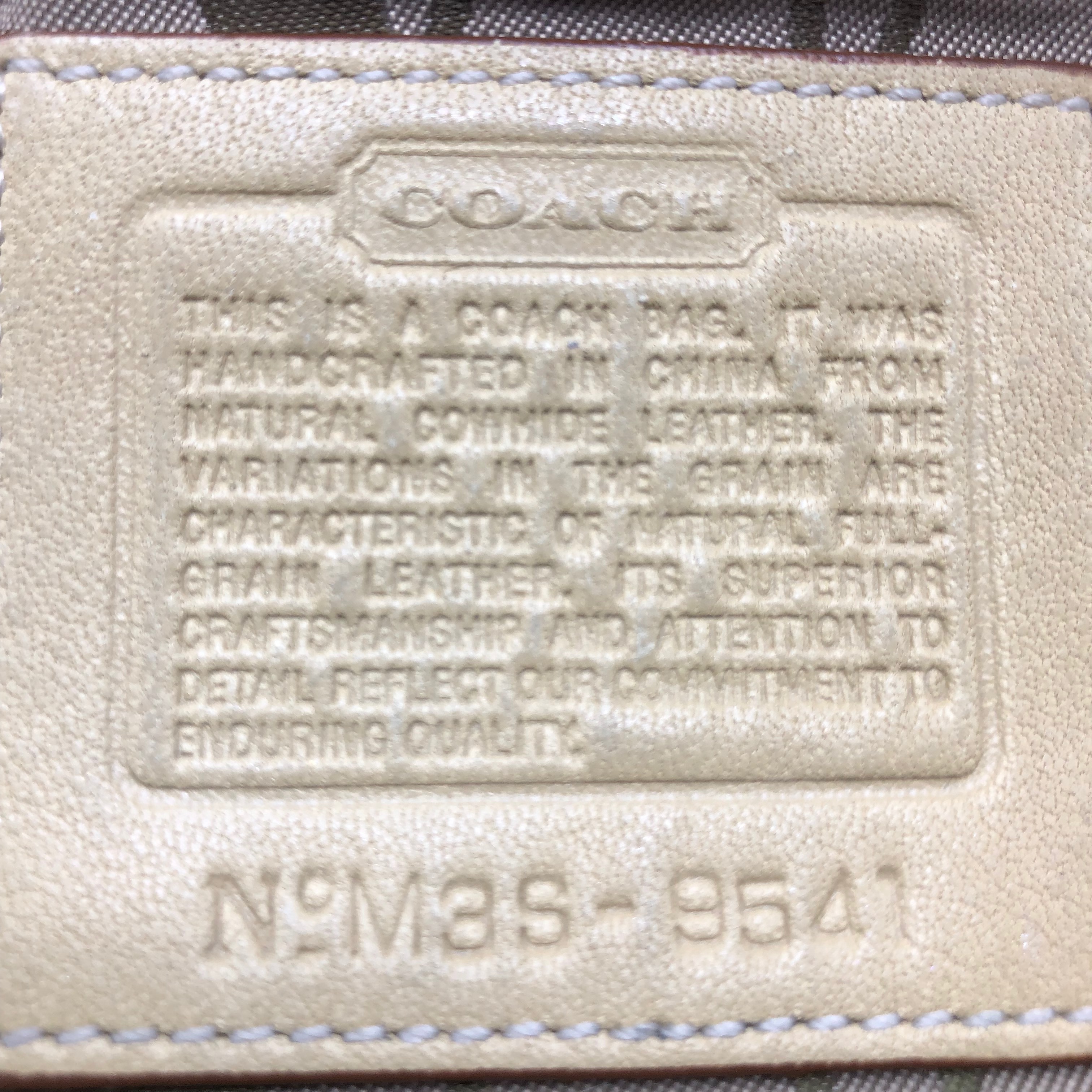 Coach #9541 Beige Leather Hobo Bag Retail $245 | Property Room