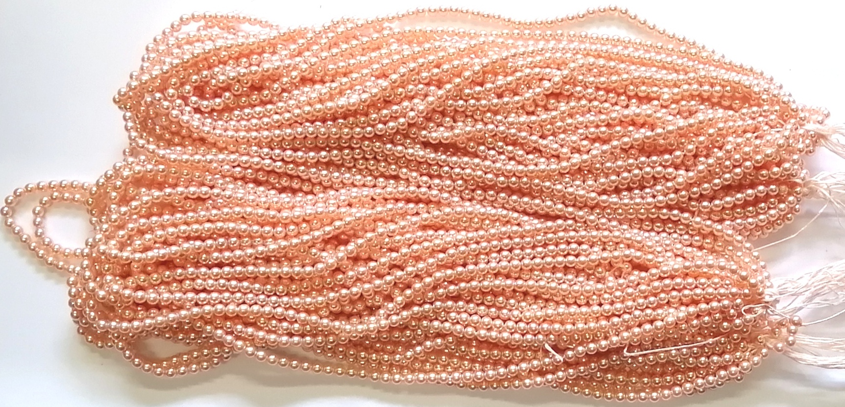 PEARLS - 4MM LIGHT PEACH GLASS BASE PEARLS - 5600 BEADS | Property Room