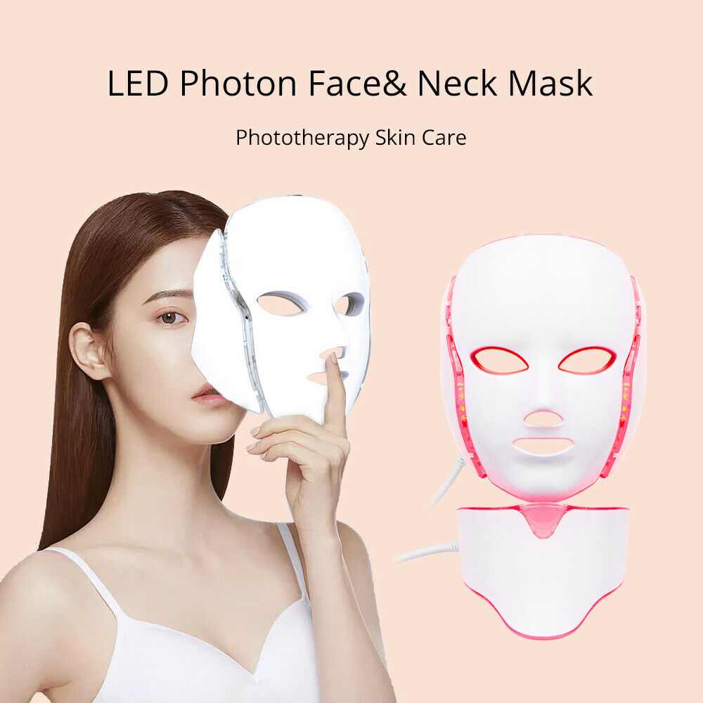 7 Colors LED Light PDT Facial Neck Mask Skin Rejuvenation | Property Room
