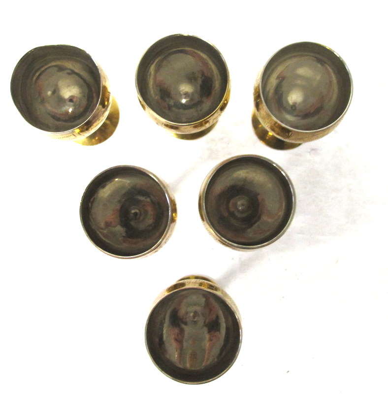 Vintage Solid Brass Long Spouted Turkish Tea Pot with Tray and 6 Tea ...