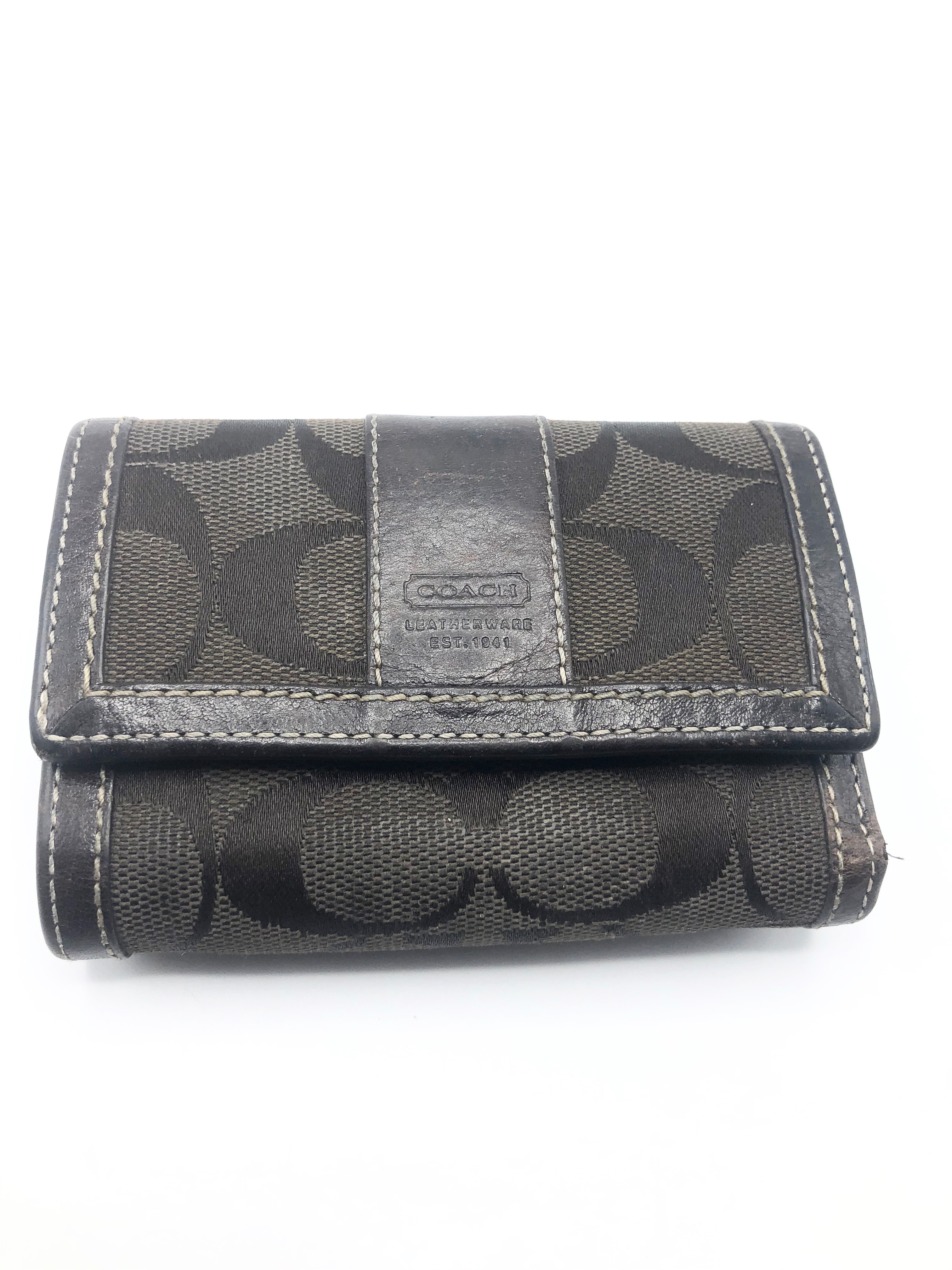 Coach Signature Canvas & Leather Snap Wallet | Property Room