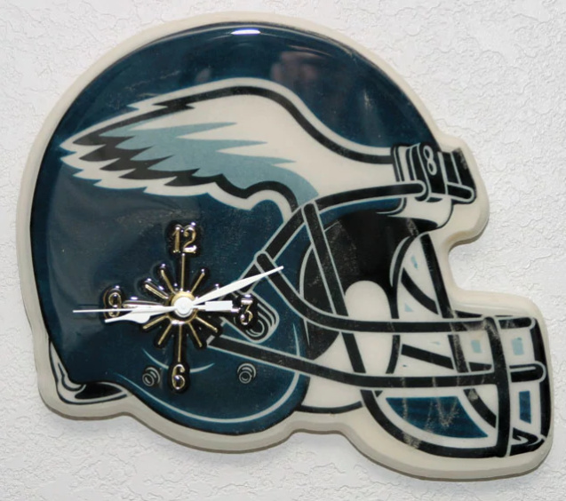 Christmas Gift Philadelphia Eagles NFL Helmet Wall Clock | Property Room