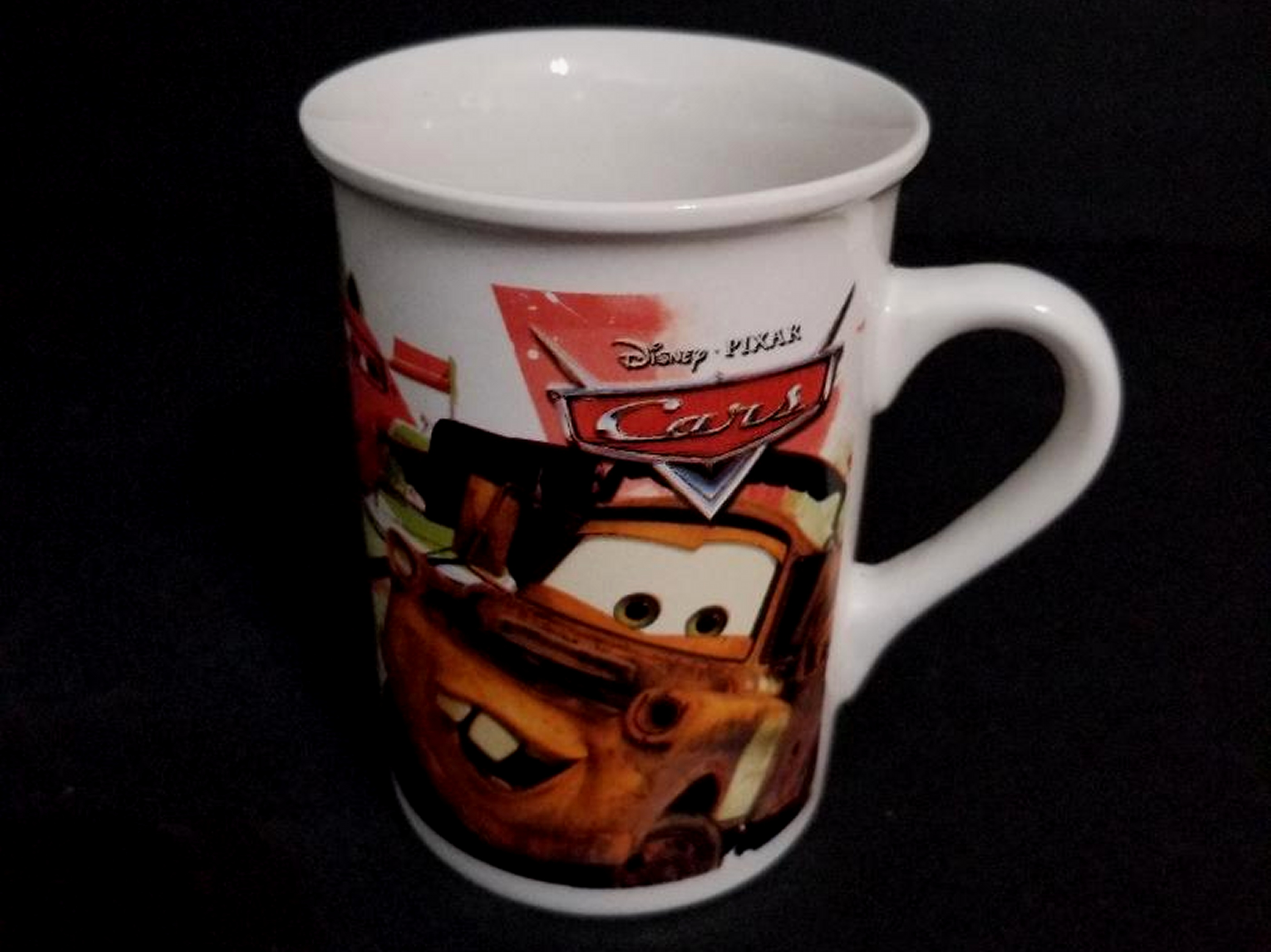 2011 Disney Pixar Cars Coffee Mug Cup Lightning McQueen Tow Mater ...