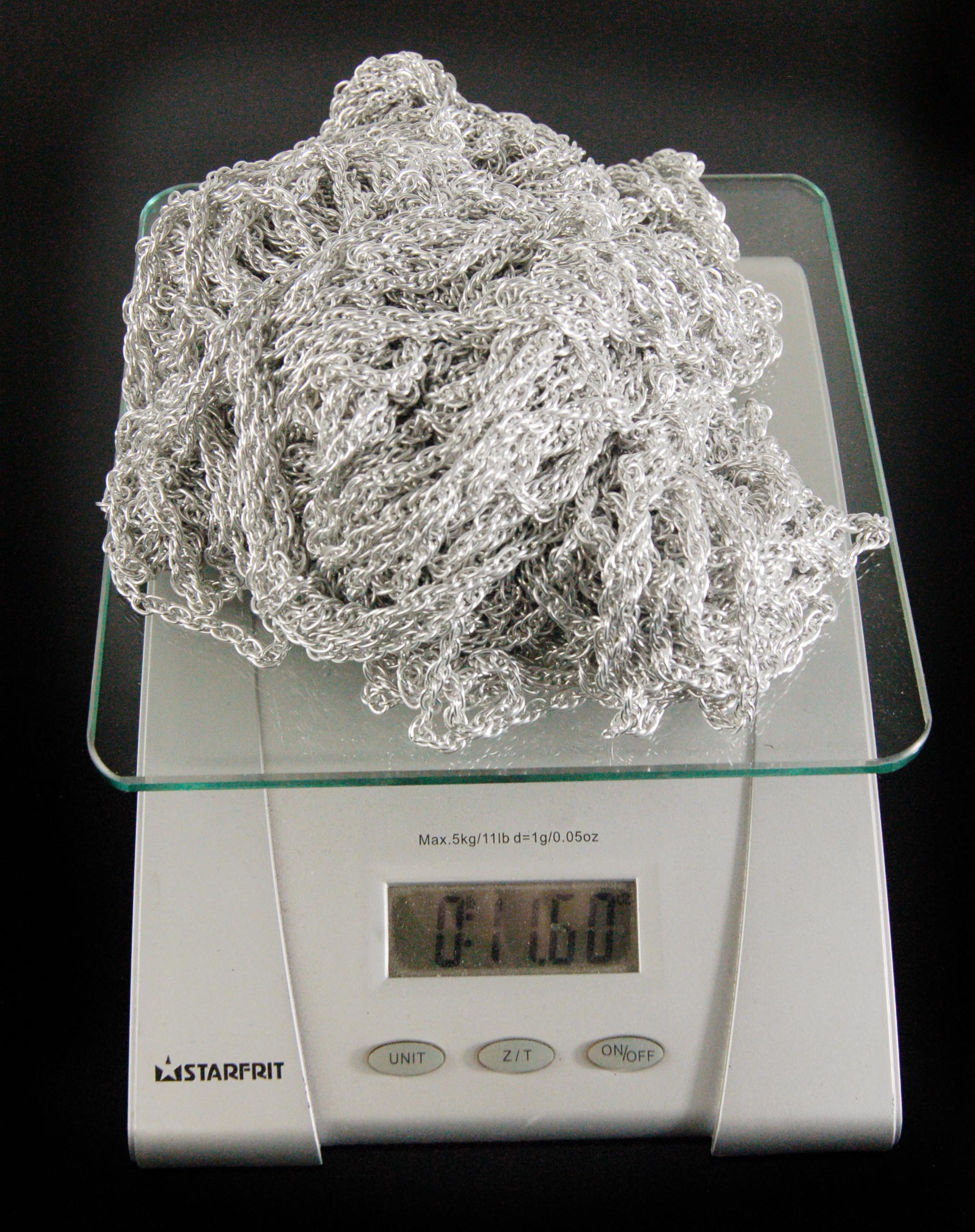 Silver Plated Fine Link Chain - Almost 1 Lb | Property Room