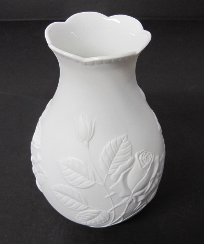 Vintage White Roses Kaiser Vase | Property Room
