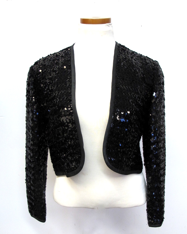 Vintage Women's Black Sequin Bolero- Size S/M | Property Room