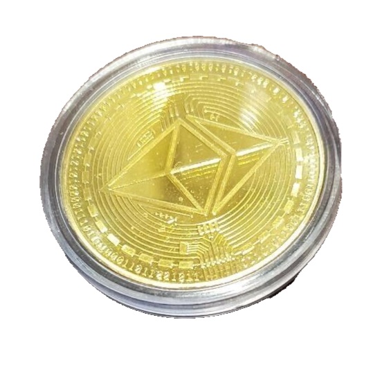 1Pcs Gold Plated Ethereum Coin Physical Metal 1oz | Property Room