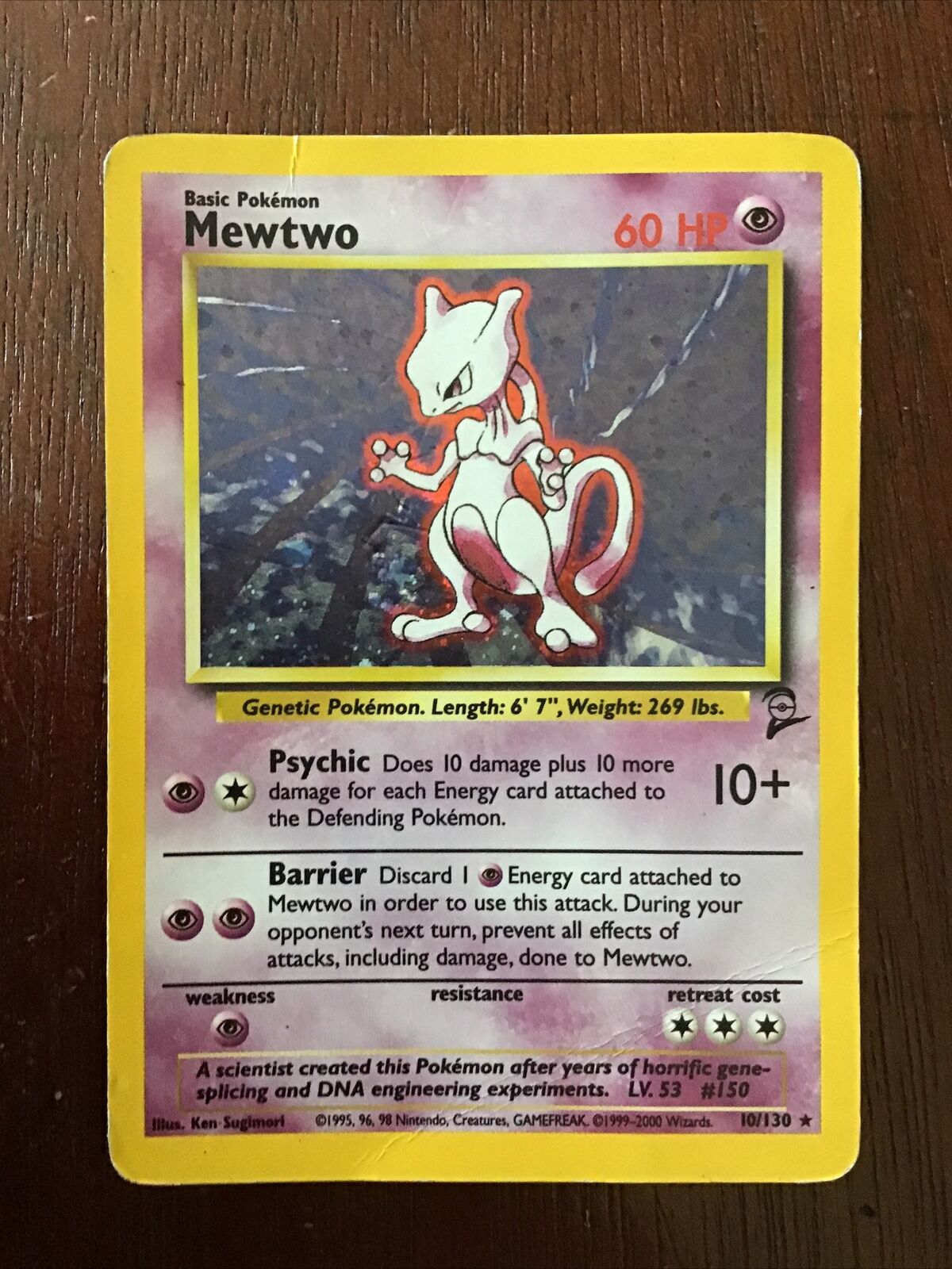 Mewtwo Holo Rare 10/130 Base Set Vintage Card Pokémon | Property Room