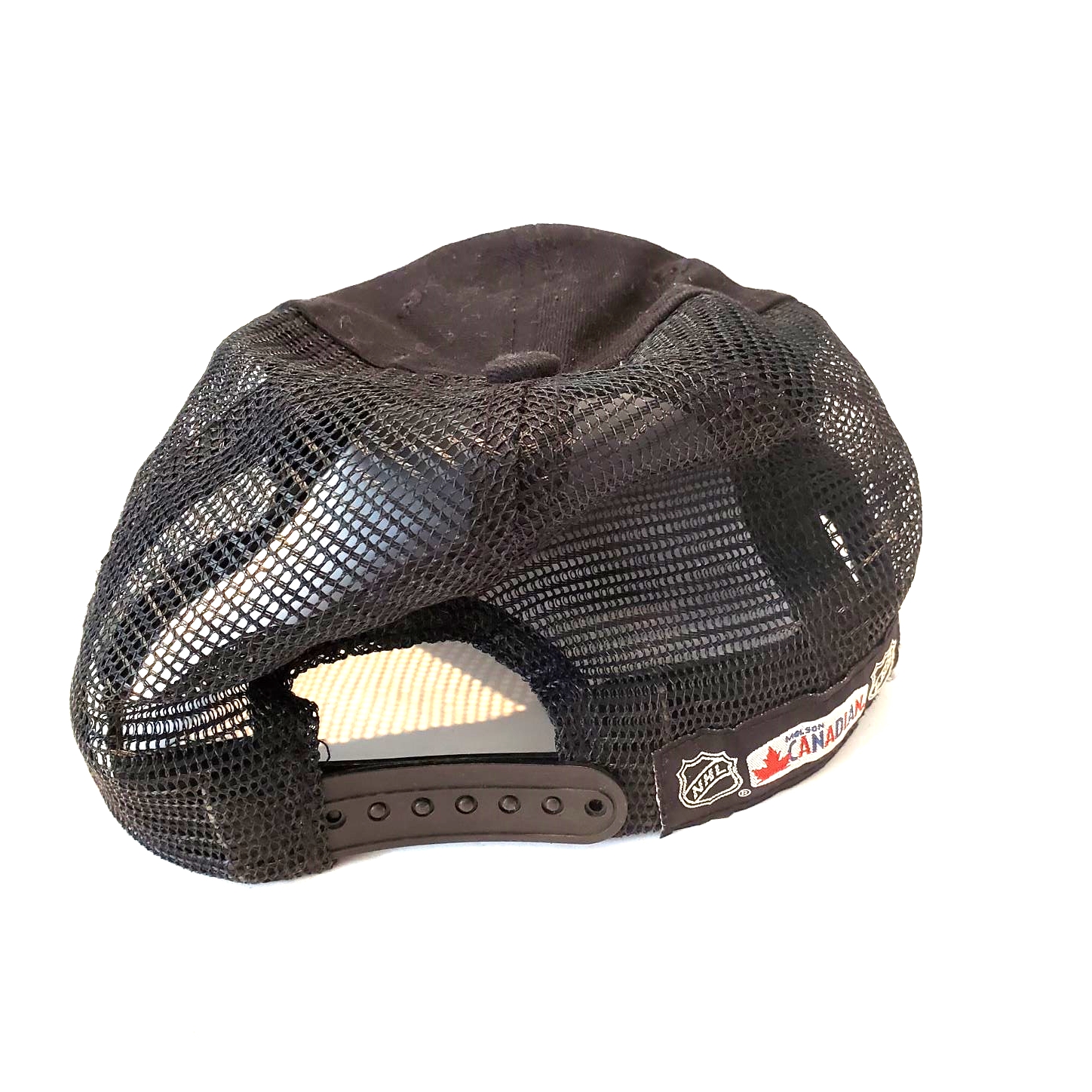 Vintage Black Hawks Snap Back Mesh Baseball Cap | Property Room