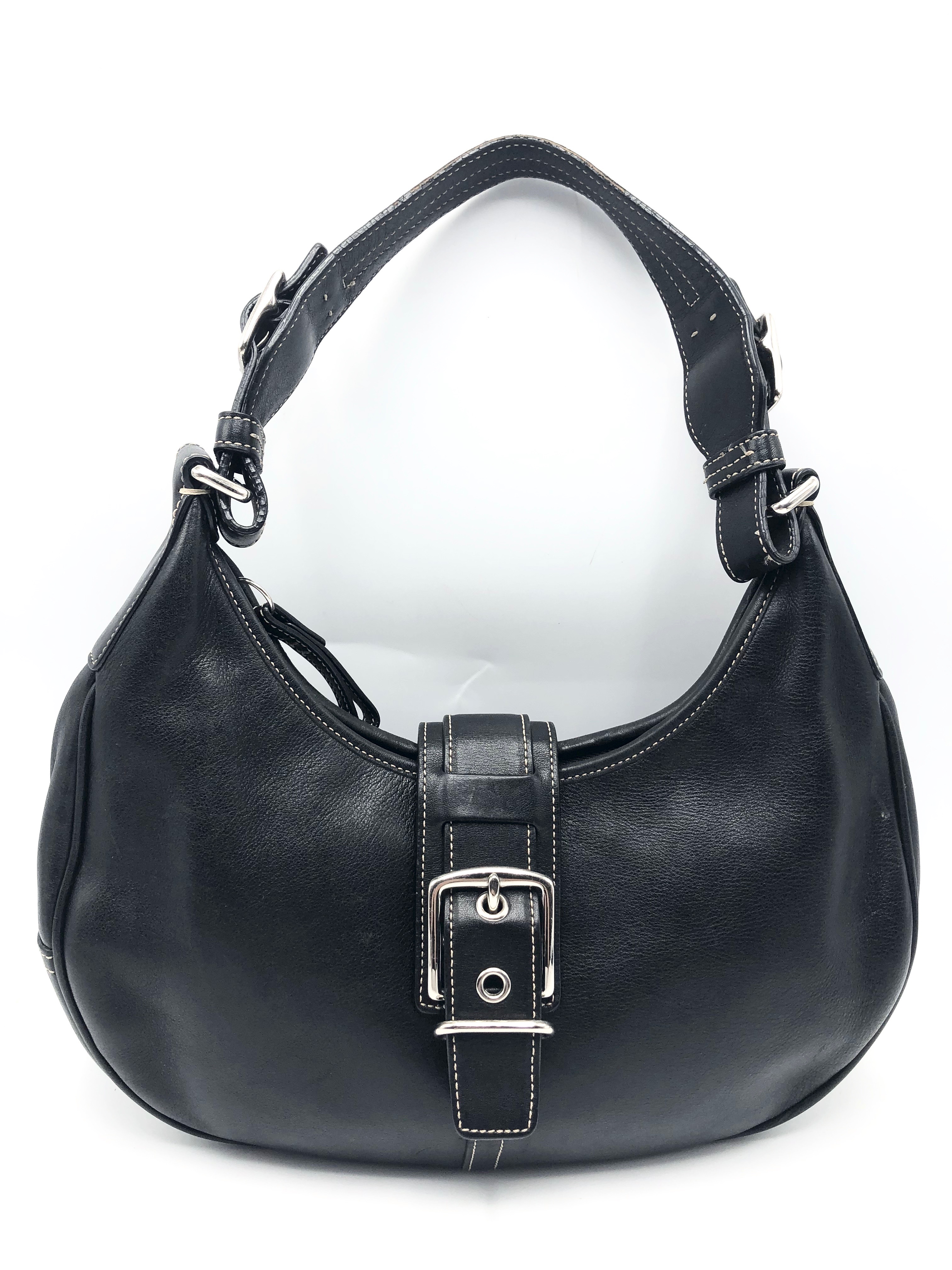 Coach Shoulder Hampton #7548 Black Leather Hobo Bag Retail $498 ...