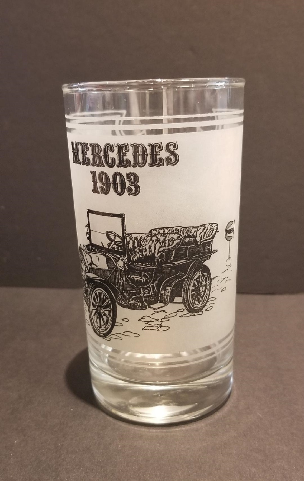Vintage Frosted Glass 1903 Mercedes Antique Model Car Promotional Glass ...