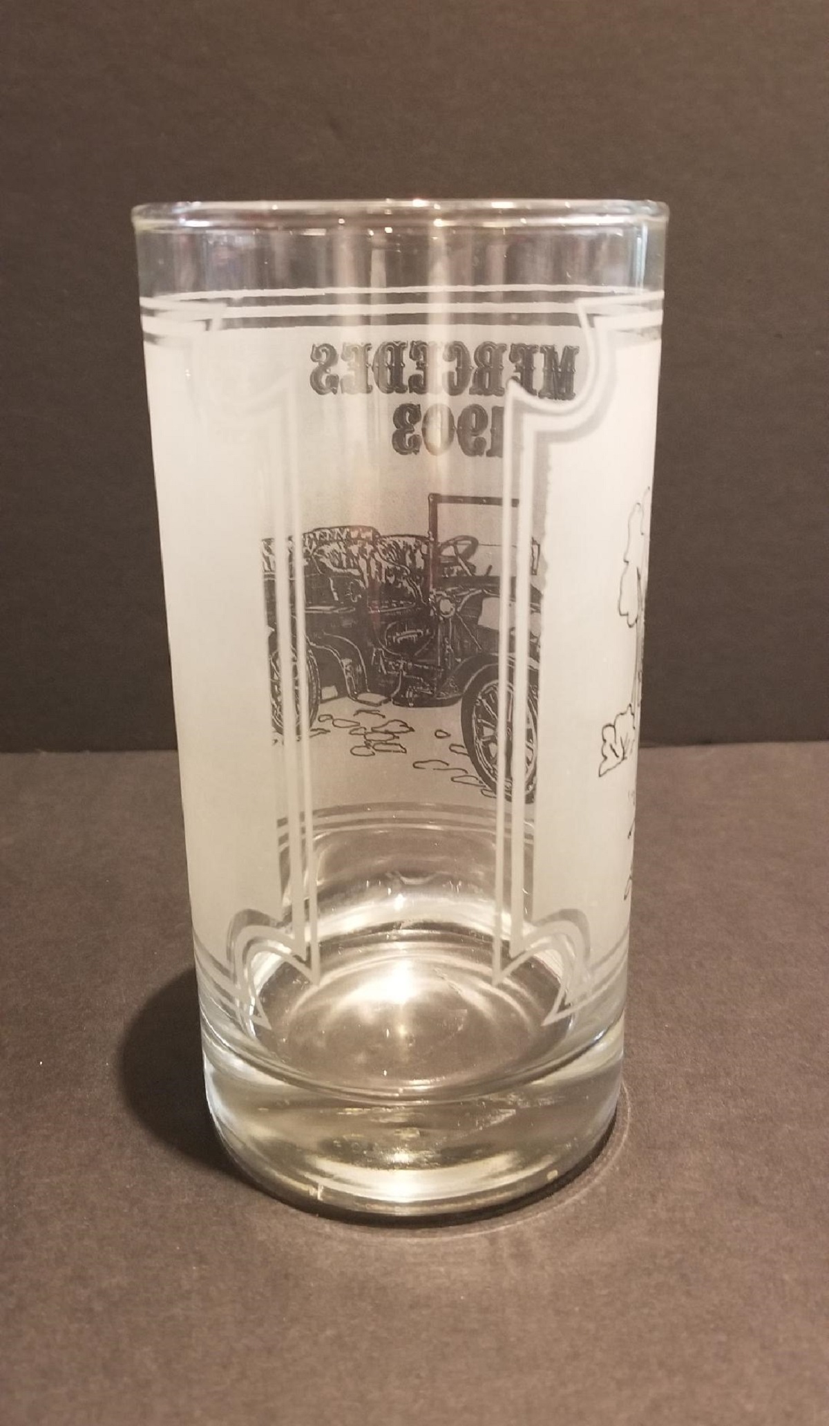 Vintage Frosted Glass 1903 Mercedes Antique Model Car Promotional Glass ...