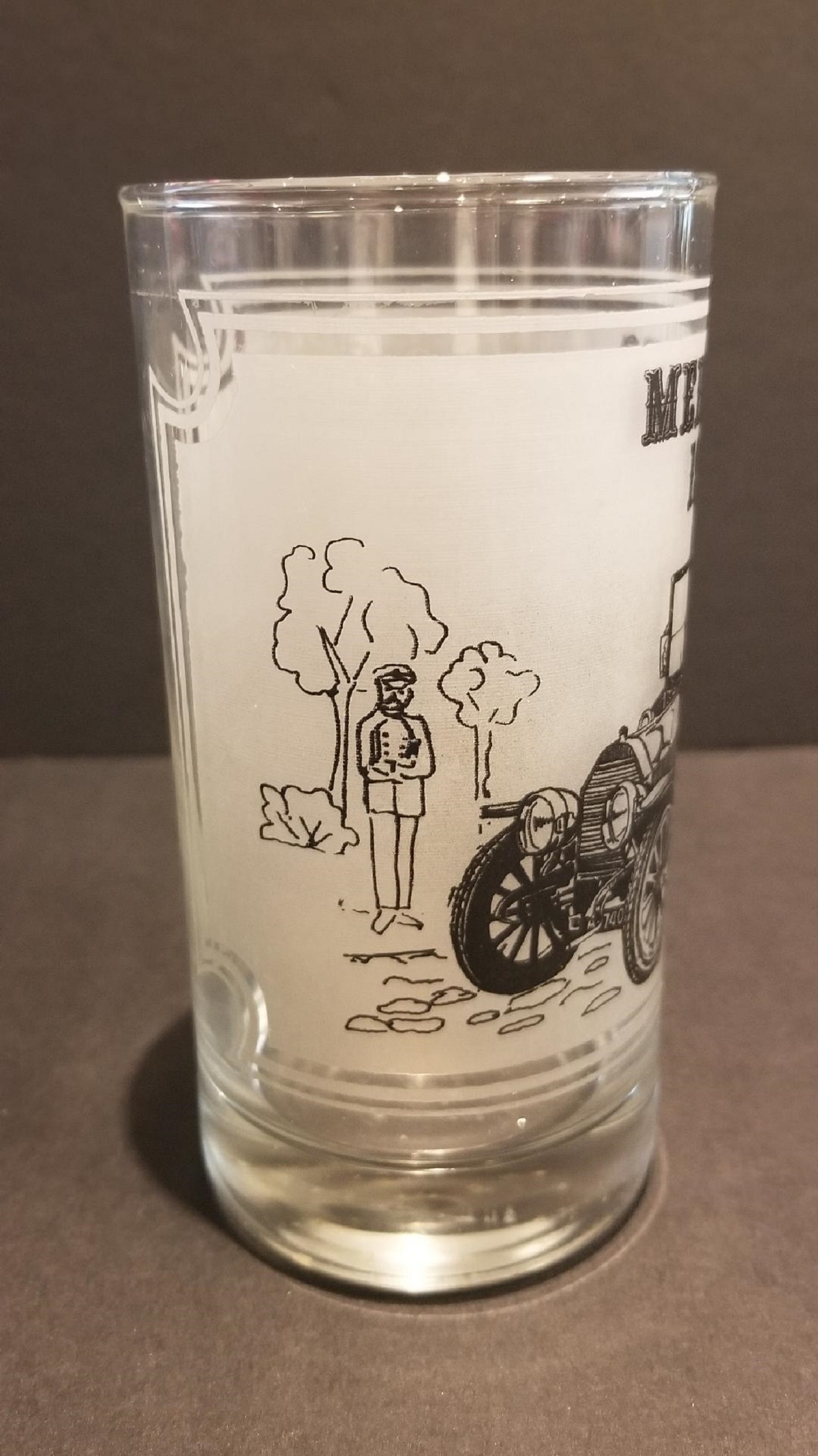 Vintage Frosted Glass 1903 Mercedes Antique Model Car Promotional Glass ...