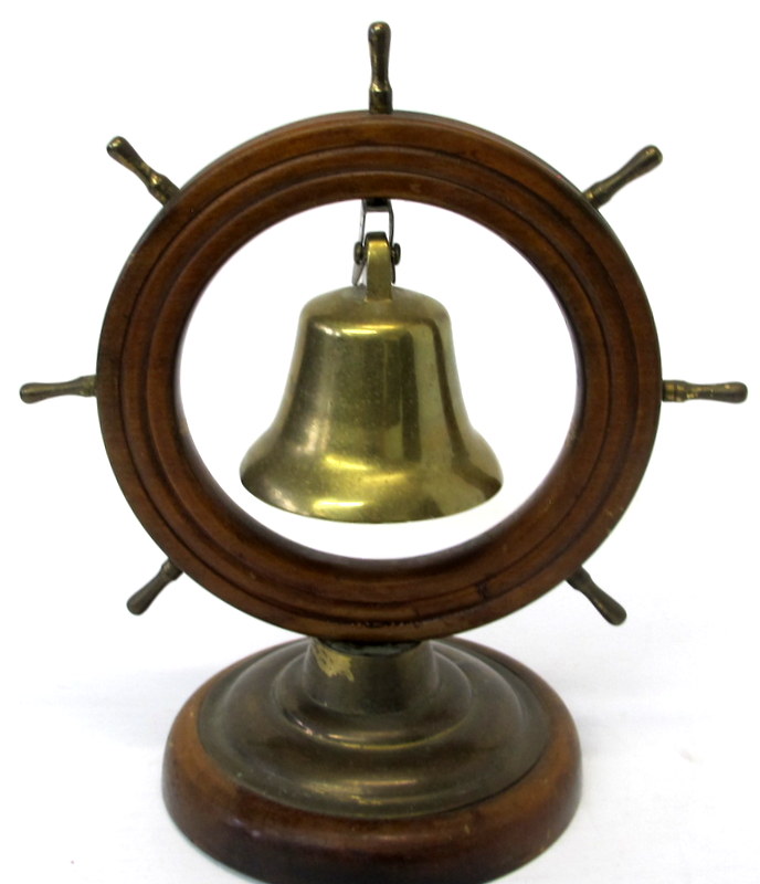Vintage Ship's Wheel and Bell Decoration | Property Room
