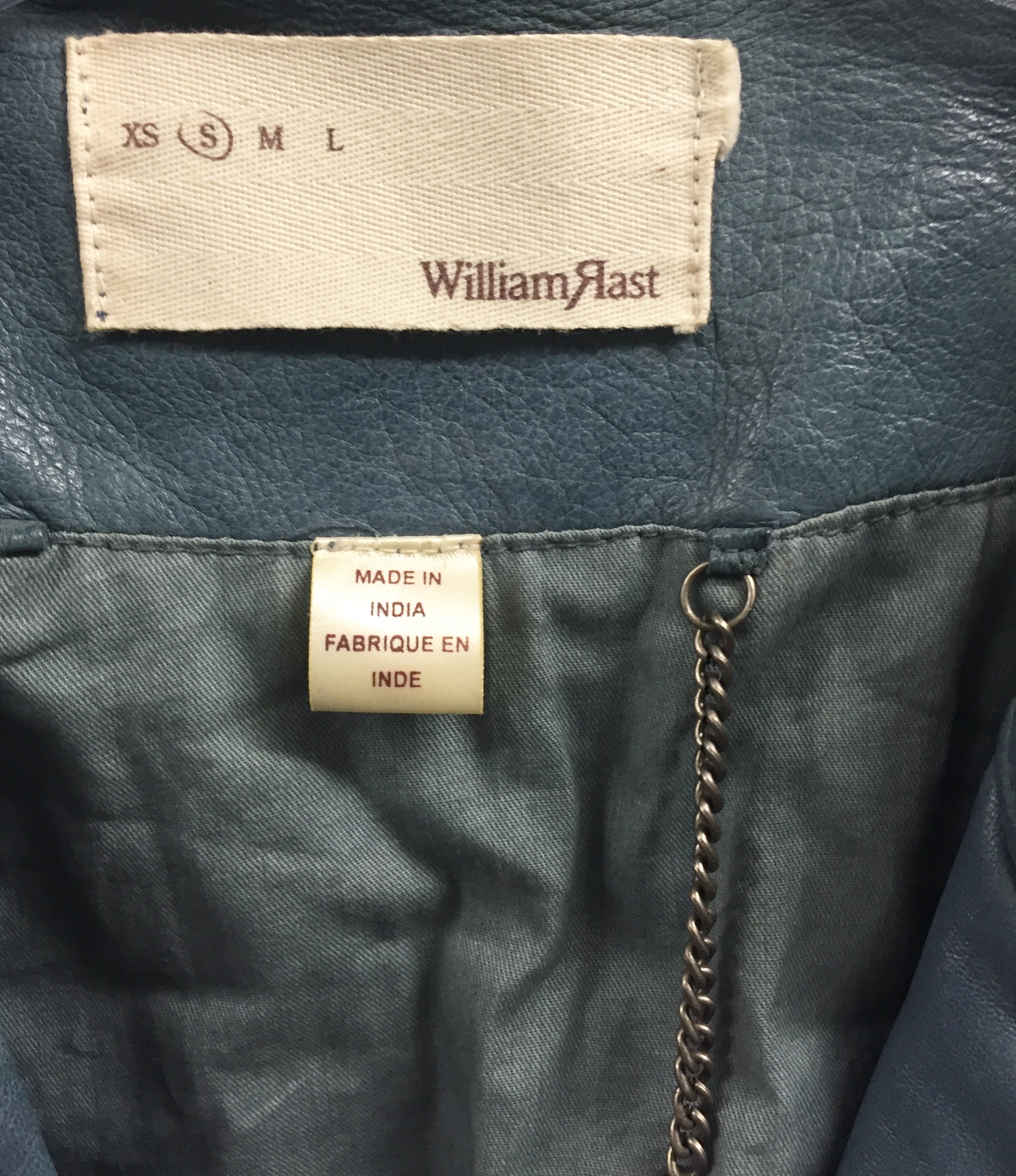 Womens William Rast Motorcycle Leather Jacket Teal Blue Small Retail ...