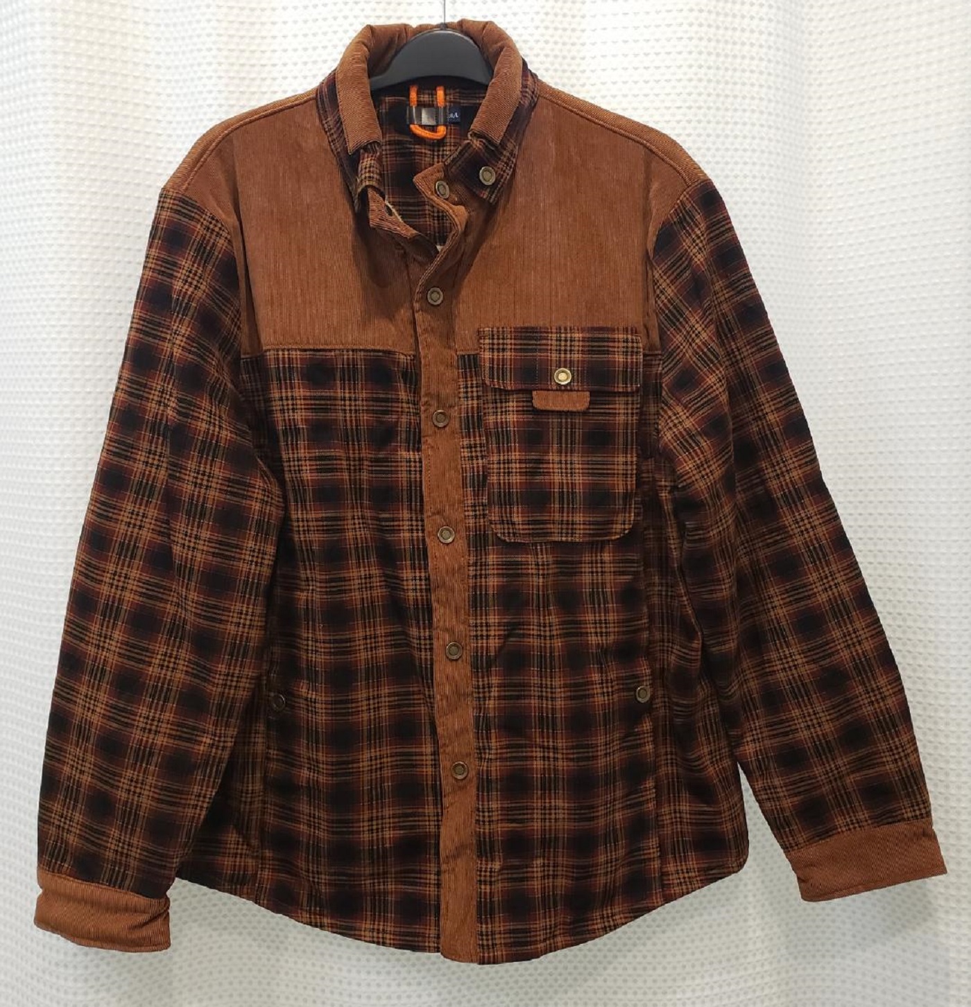 Men's Plaid Button Front Fleece Jacket Sz L | Property Room