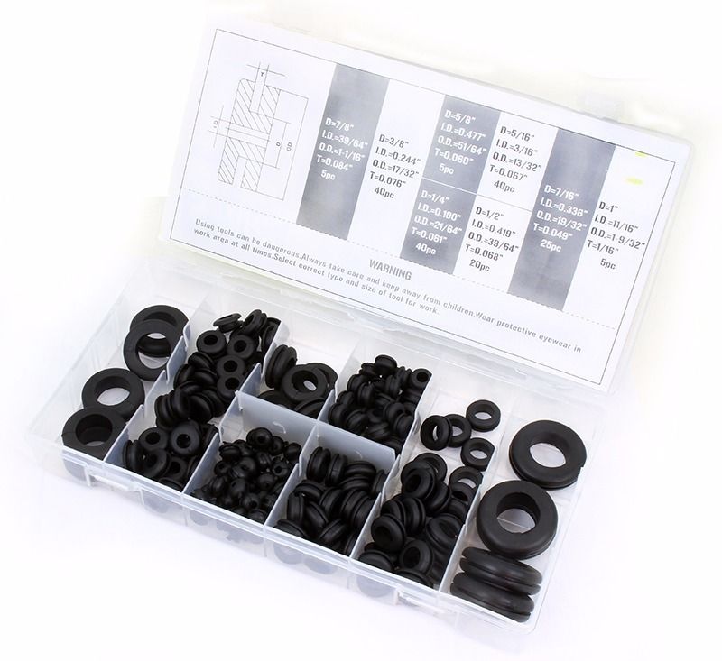 180 pc Rubber Grommet Assortment Set Firewall Wiring Electrical Wire ...