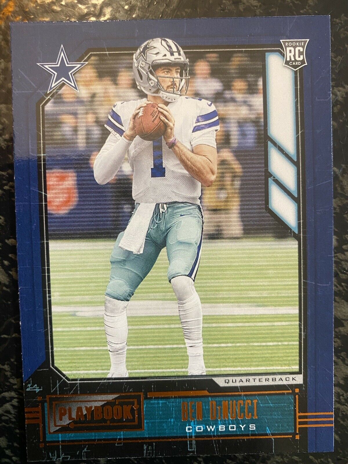 2020 Panini Playbook Ben DiNucci RC Orange SP #168 Dallas Cowboys ...