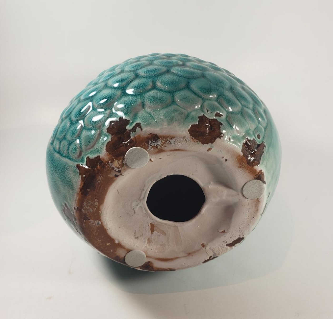 Handcrafted Ceramic Owl Statue Teal Blue | Property Room