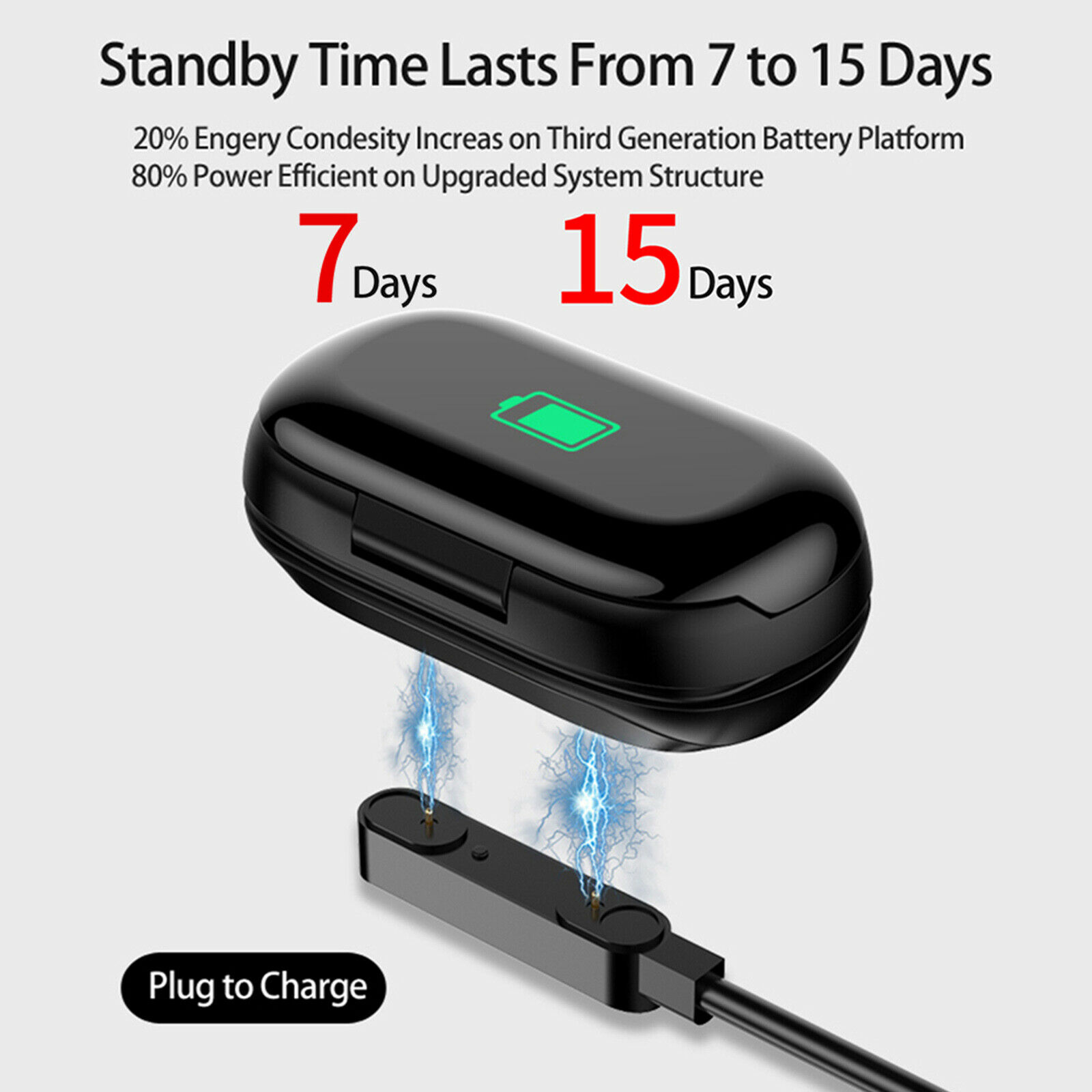 2-In-1 Smart Watch with TWS Earbuds Fitness True Wireless Bracelet BT 5 ...