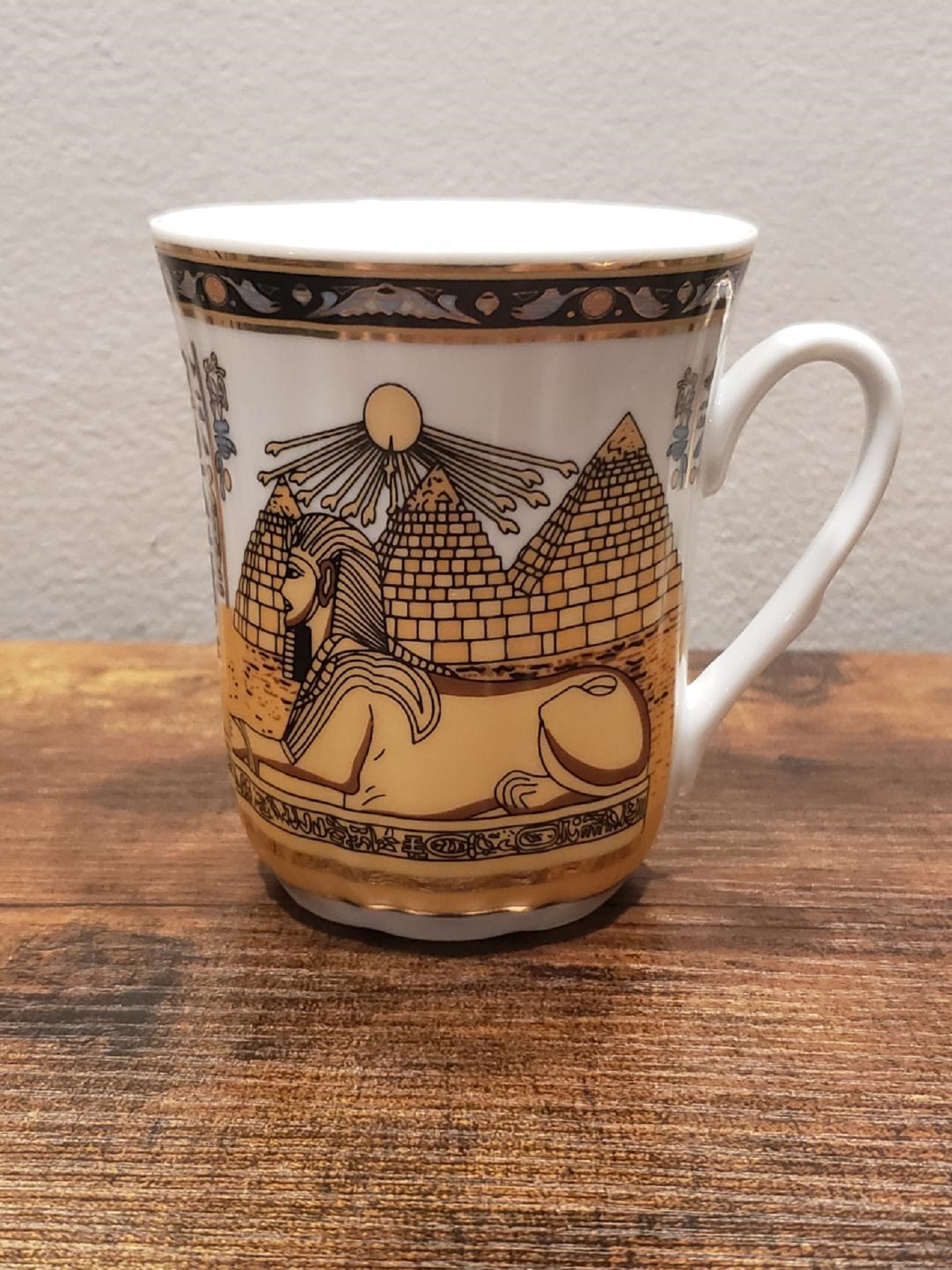 VTG Egypt's Great Pyramid/Sphinx With Gold Accent Porcelain Decor Mug ...