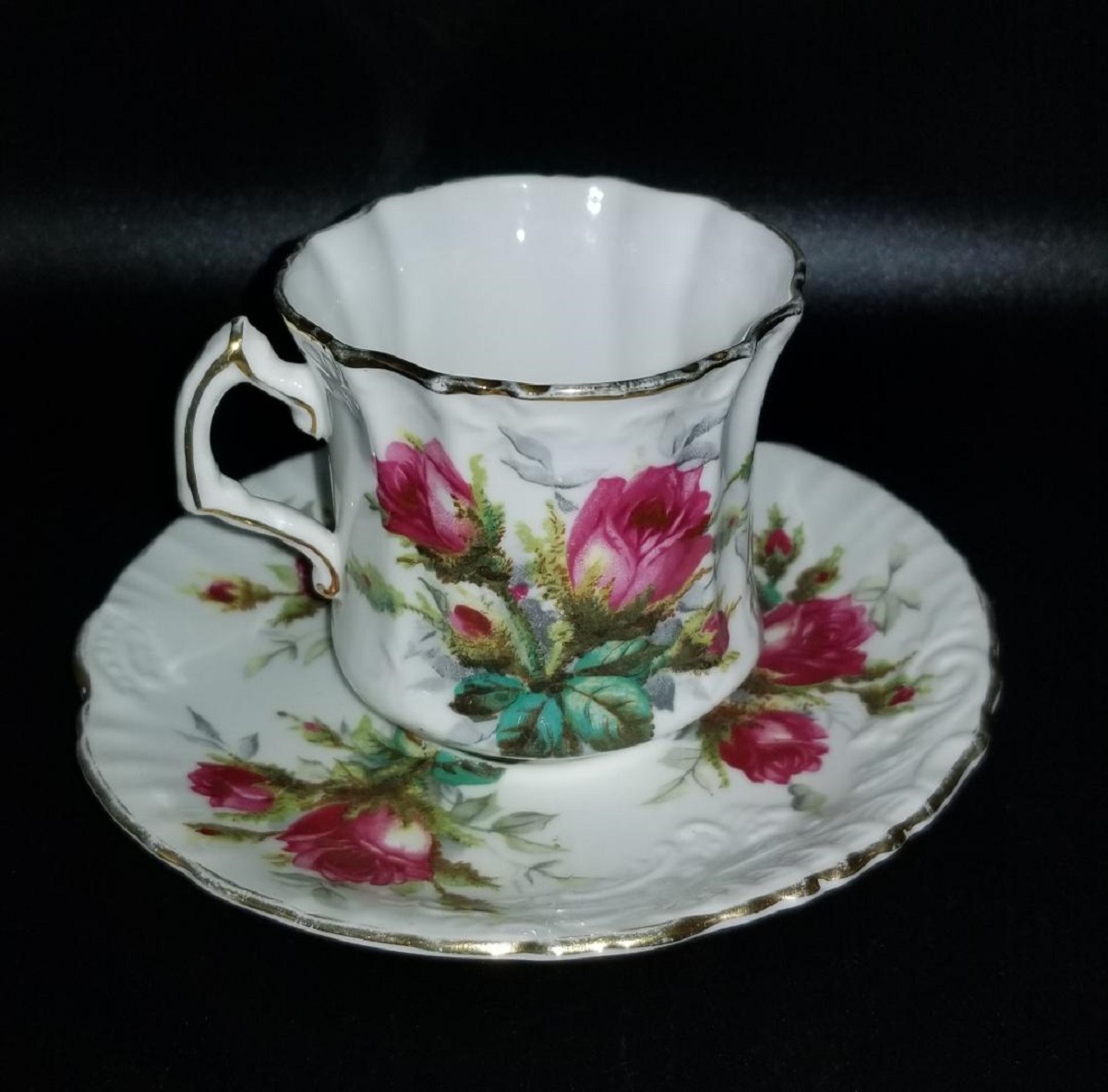 Vintage Hammersley "Grandmother's Rose" Bone China Teacup and Saucer ...