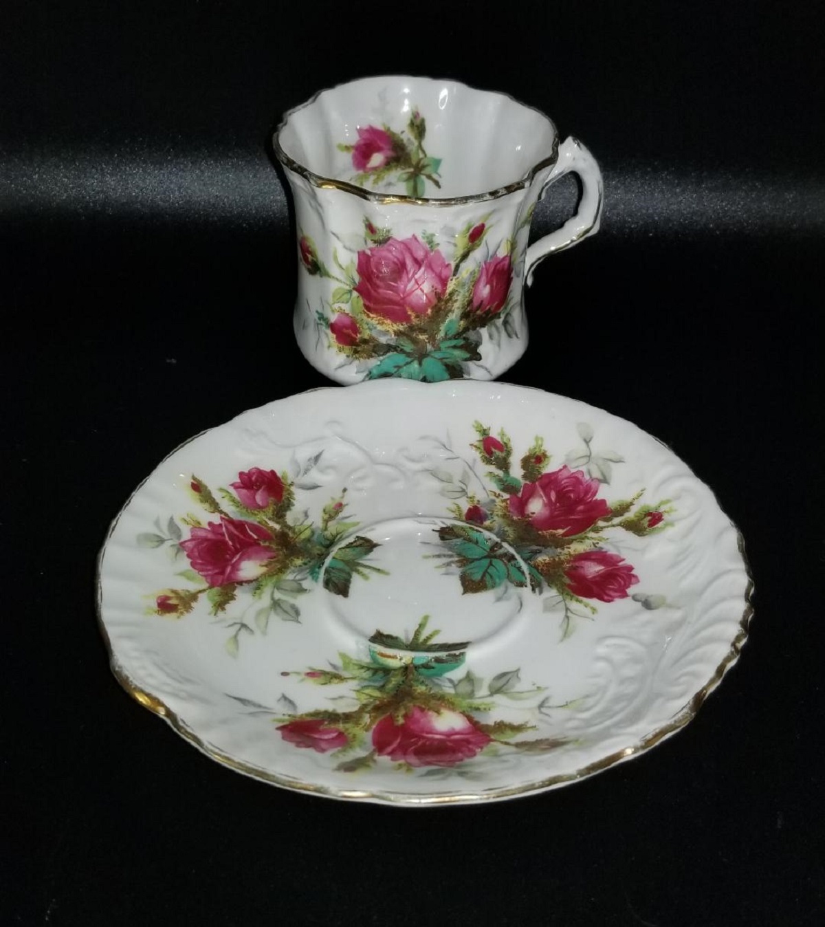 Vintage Hammersley "Grandmother's Rose" Bone China Teacup and Saucer ...