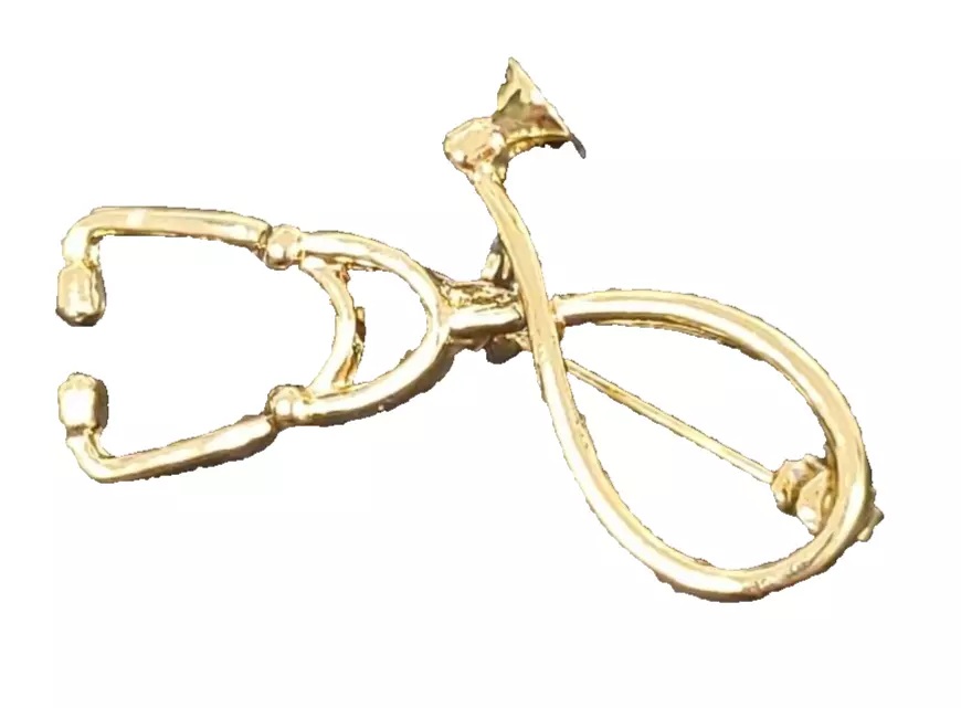 Doctor Nurse Stethoscope Brooch Medical Jewelry Enamel Pin | Property Room