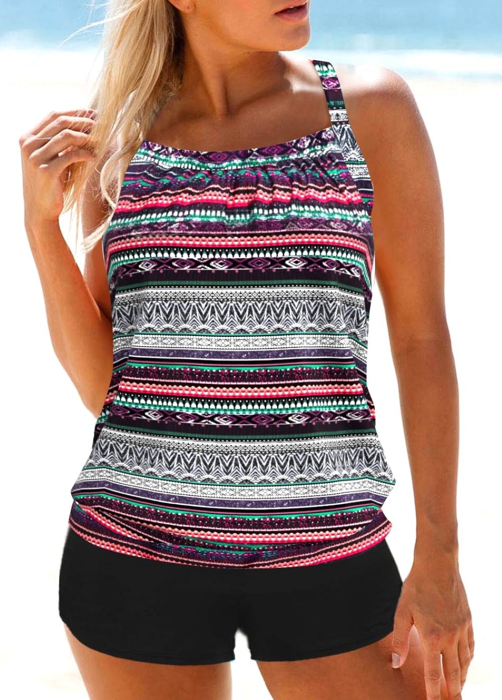 Ladies Multicolor Tankini Top Only Size XL | Property Room