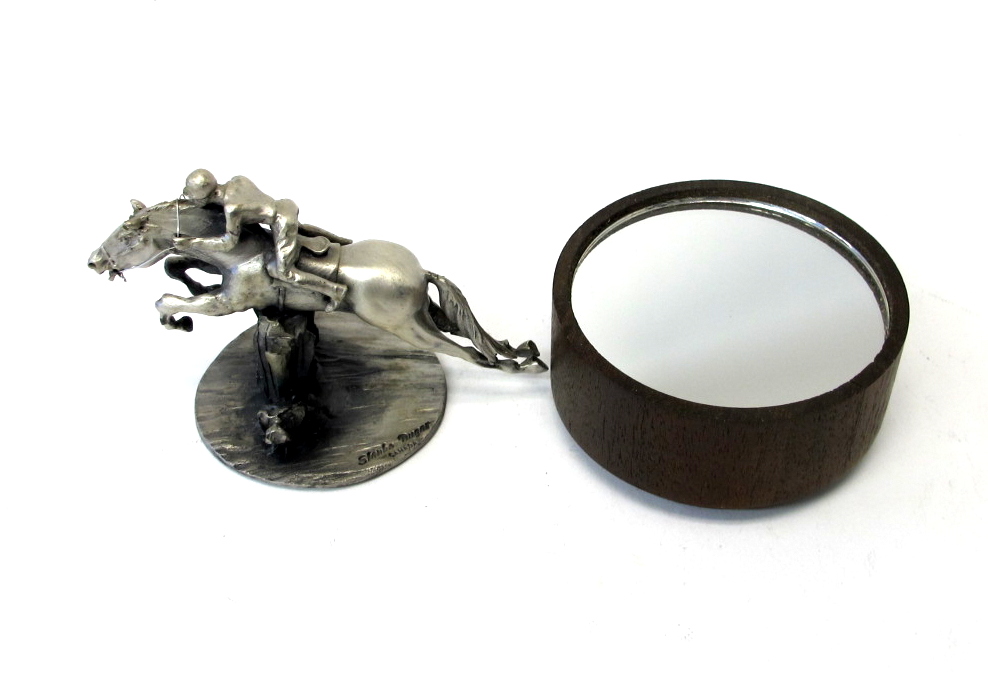 Slavko Dugar of Canada Pewter Figurine of a Jockey and Horse- circa ...