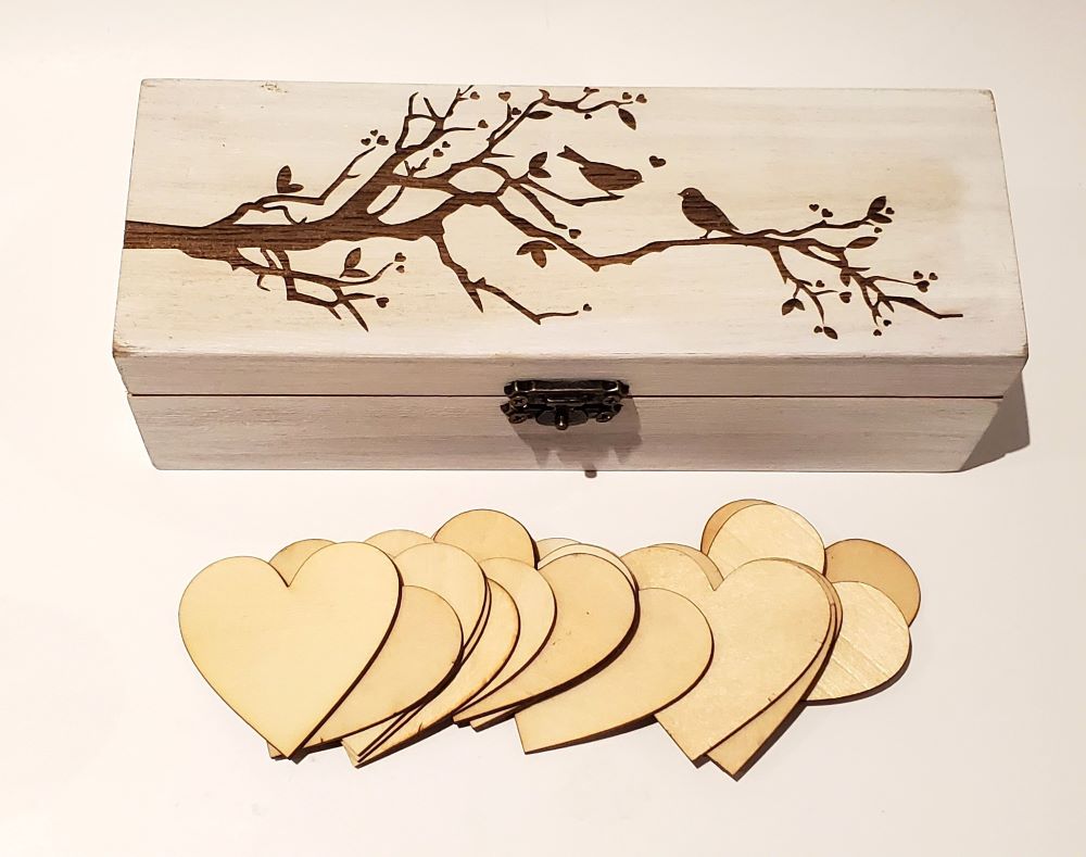 Wooden Rustic Wedding Wish Box Guest Book Alternative Drop in Heart Box ...